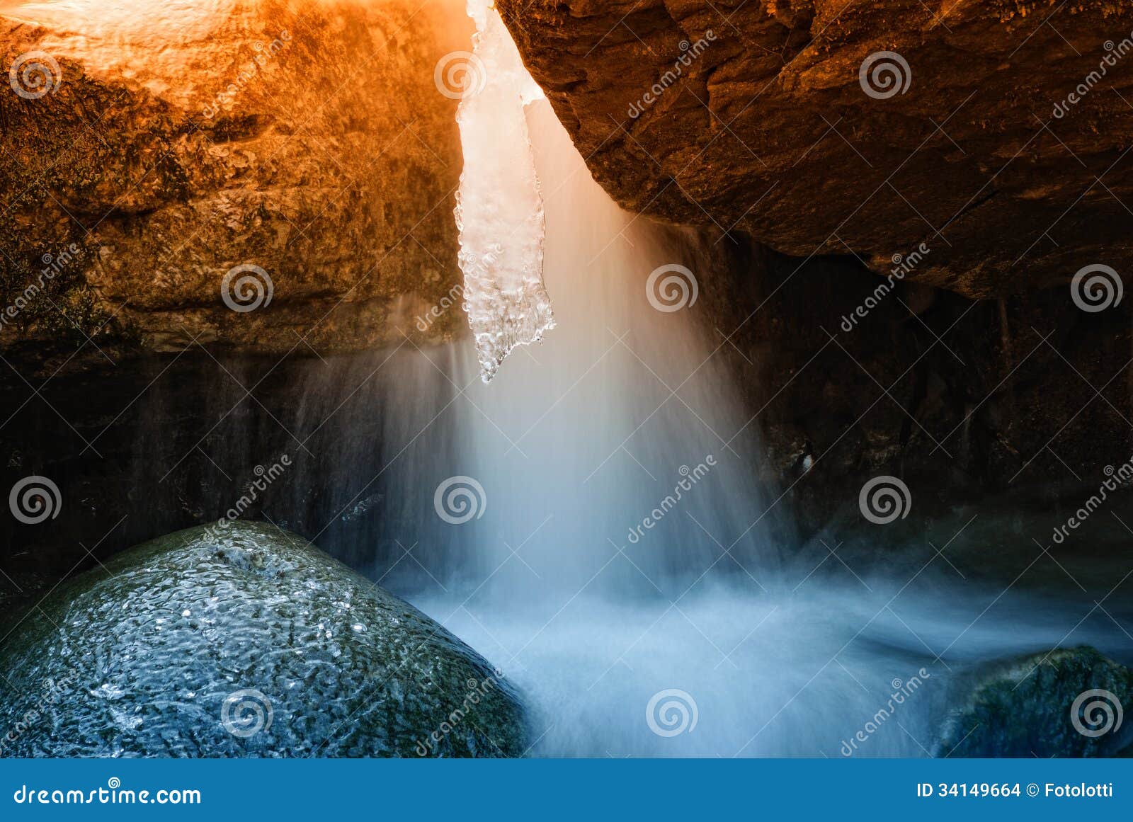 Soft waterfall stock photo. Image of waterfall, park - 34149664