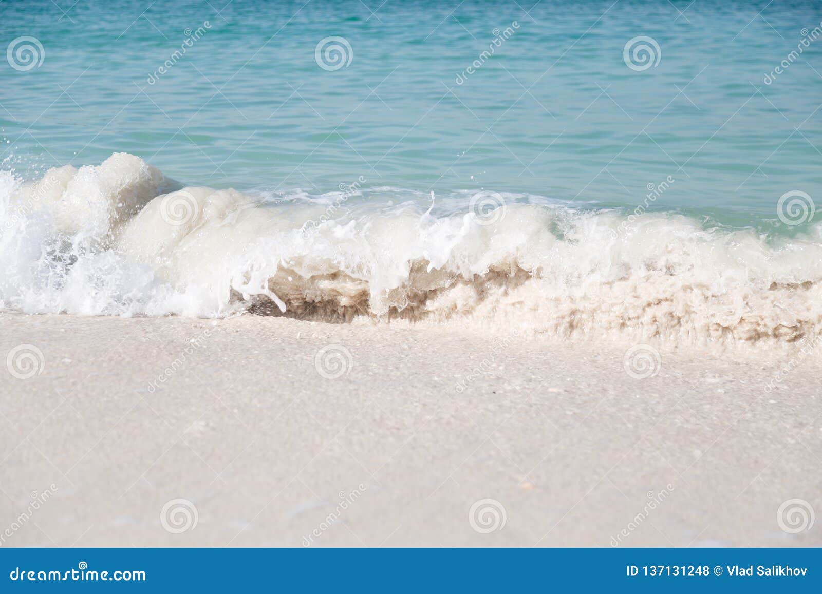 Soft Wave of Blue Ocean on Sandy Beach. Stock Photo - Image of paradise ...