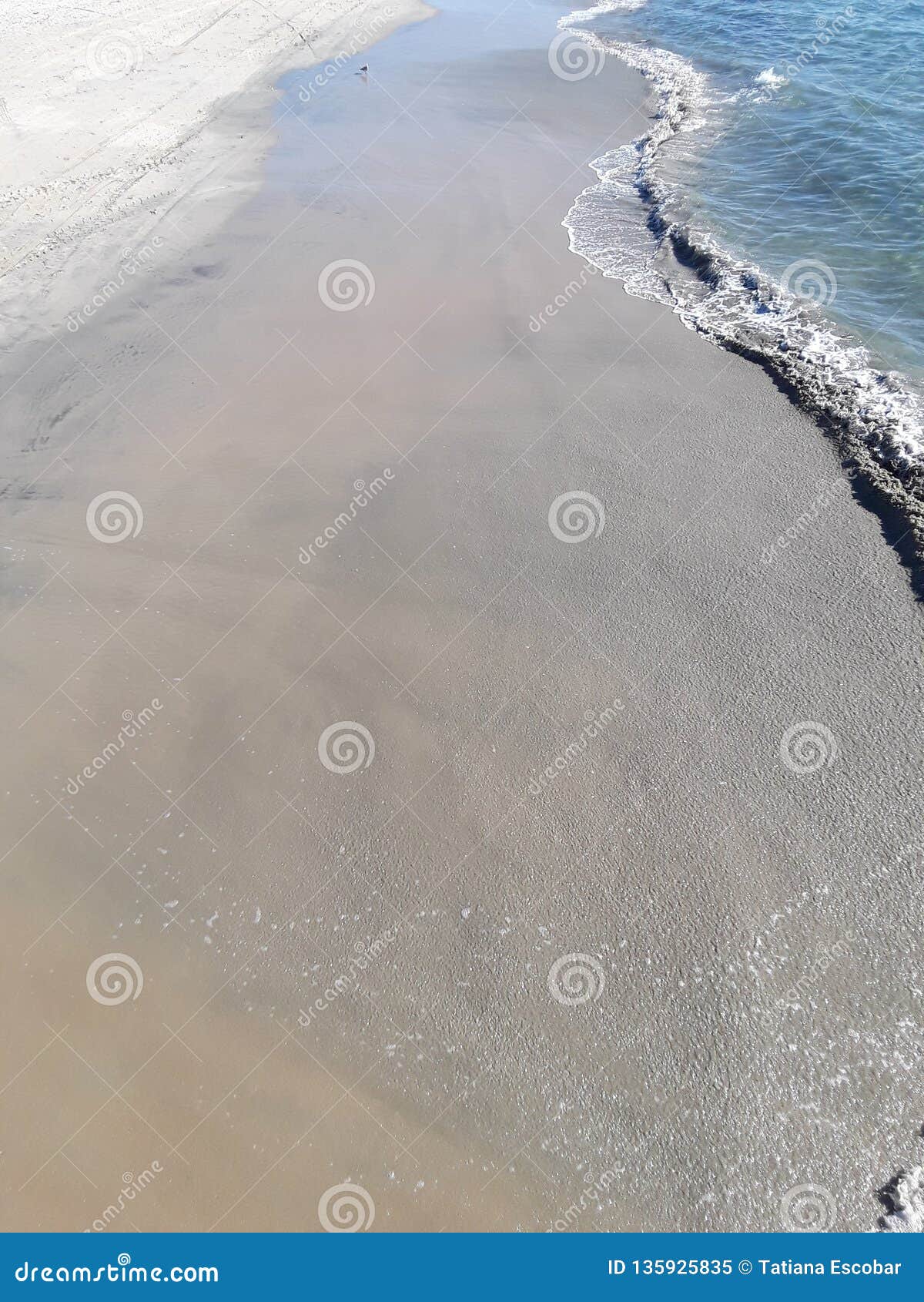 Soft Wave of Blue Ocean on Sandy Beach. Background. Selective Focus ...