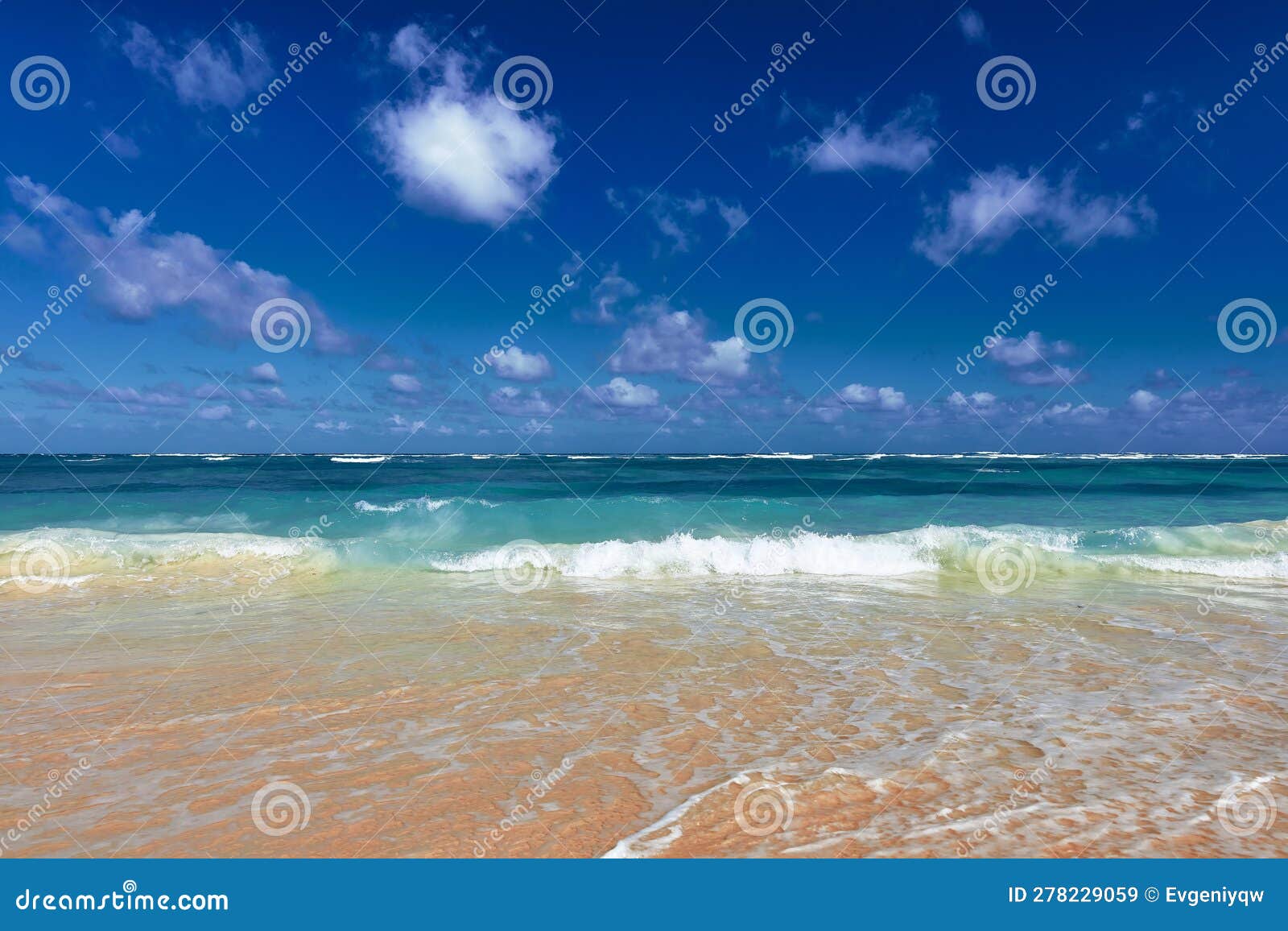 Soft Wave of Blue Ocean on Sandy Beach. Background. Splash of Waves on ...