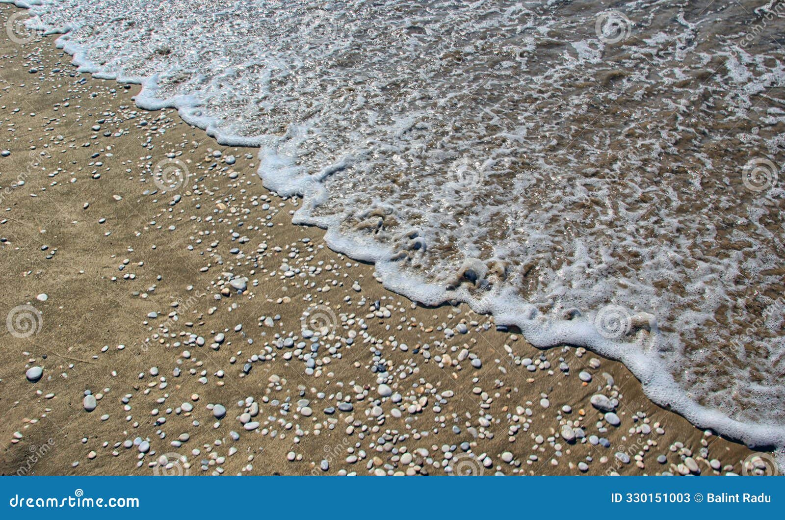 Soft Wave Of Blue Ocean On Sandy Beach. Background. Selective Focus ...