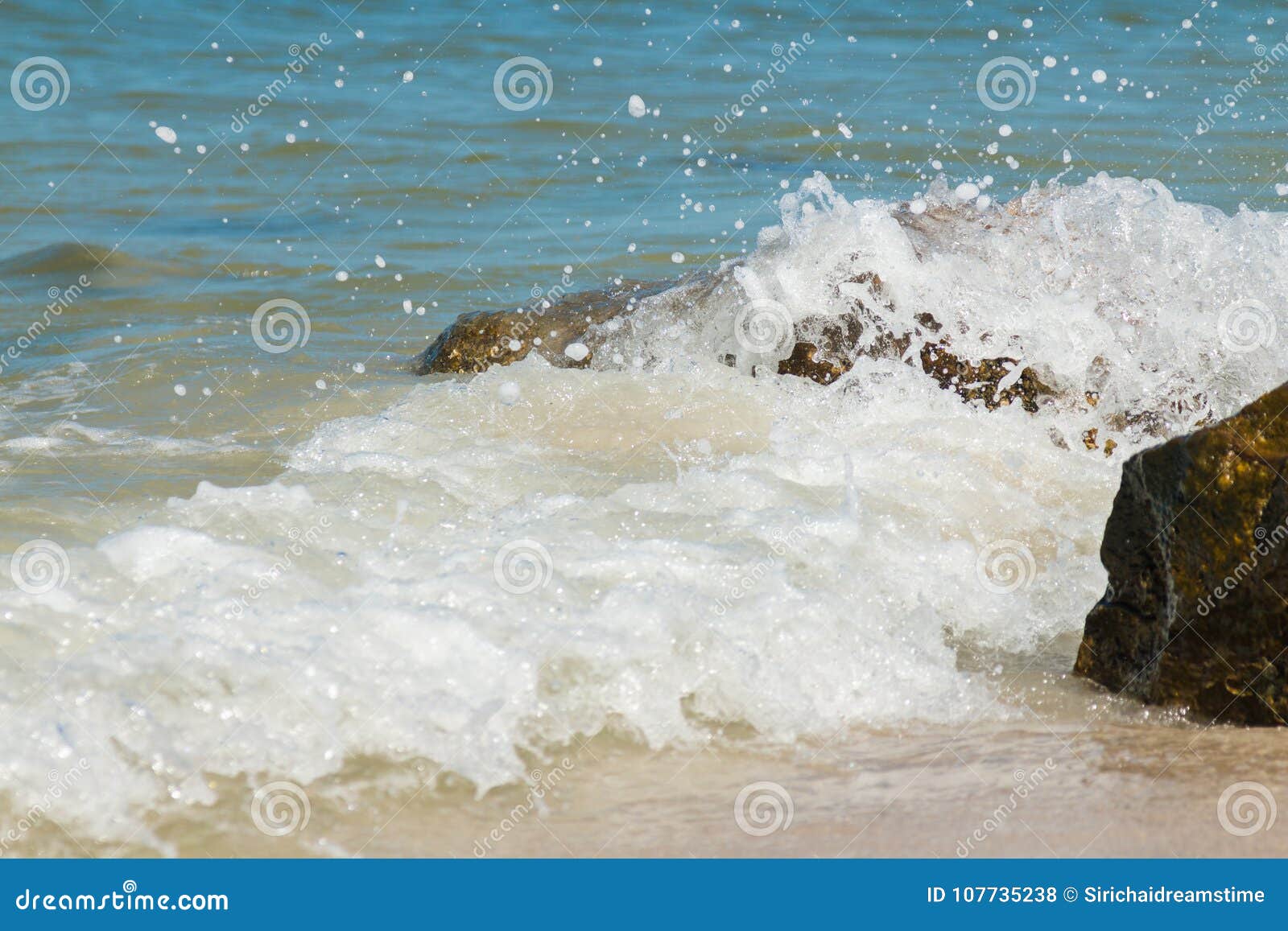 Soft Wave of Ocean on the Beach Stock Photo - Image of sand, blue ...
