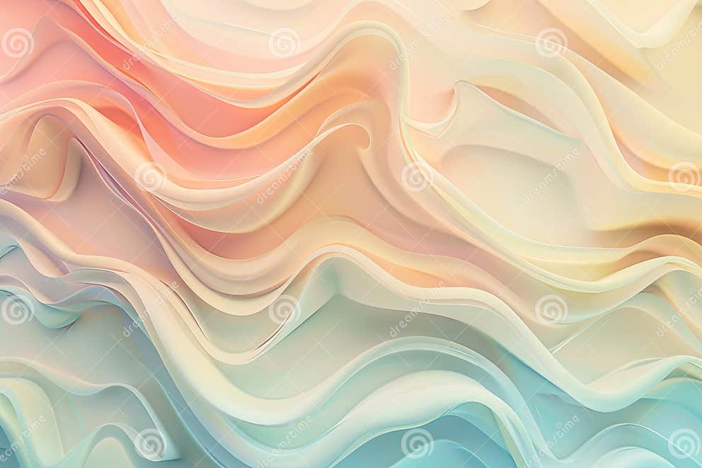 Soft Wave Patterns in Light Colors, Creating a Calming and Cute ...