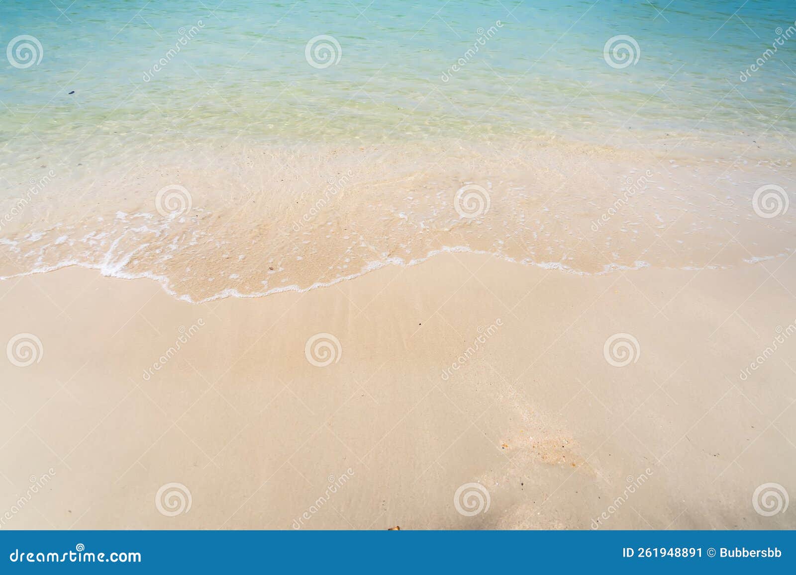 Soft Wave of Sea on Empty Sandy Beach Background with Copy Space Stock ...