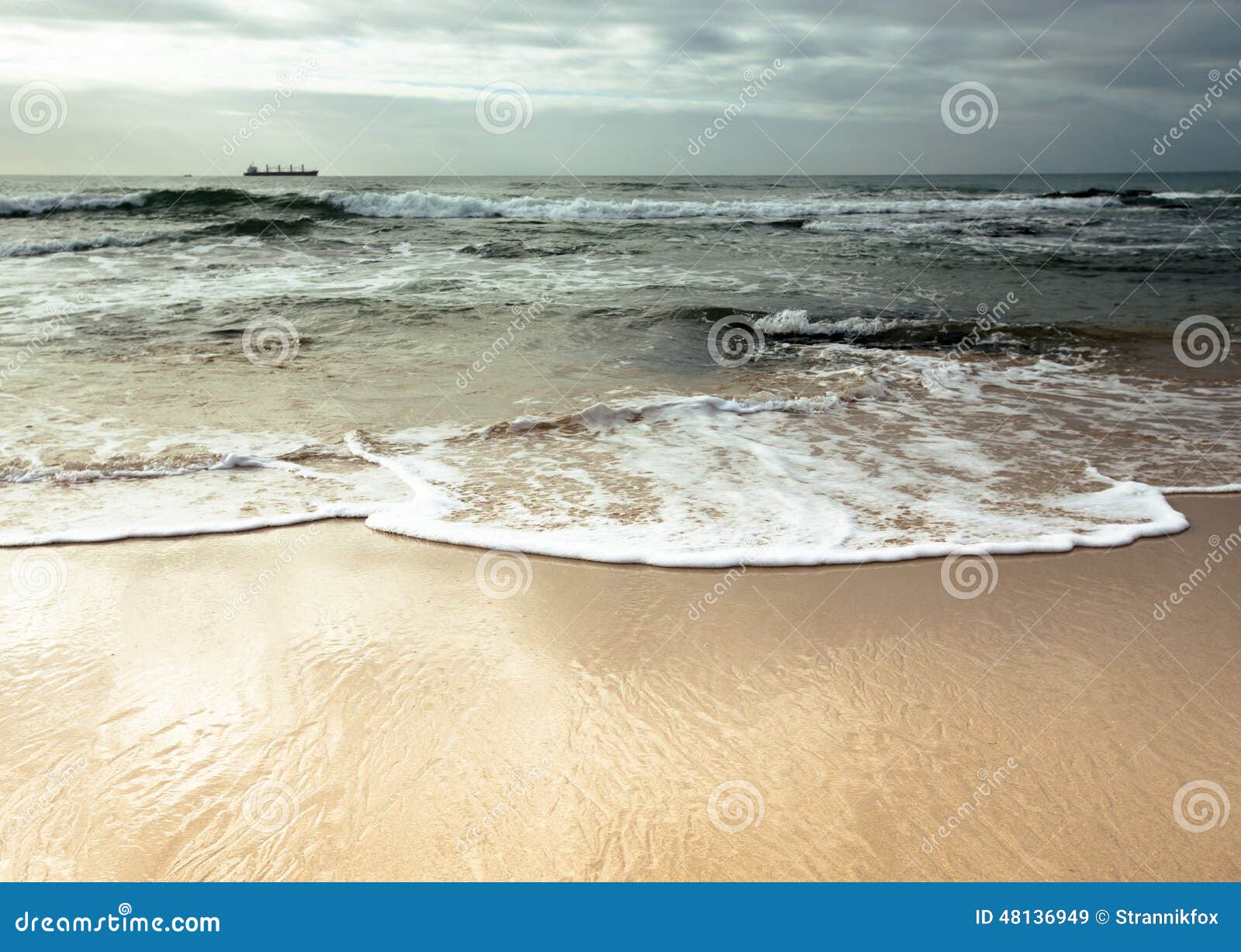Soft Wave of the Sea on the Sandy Beach Stock Image - Image of ...