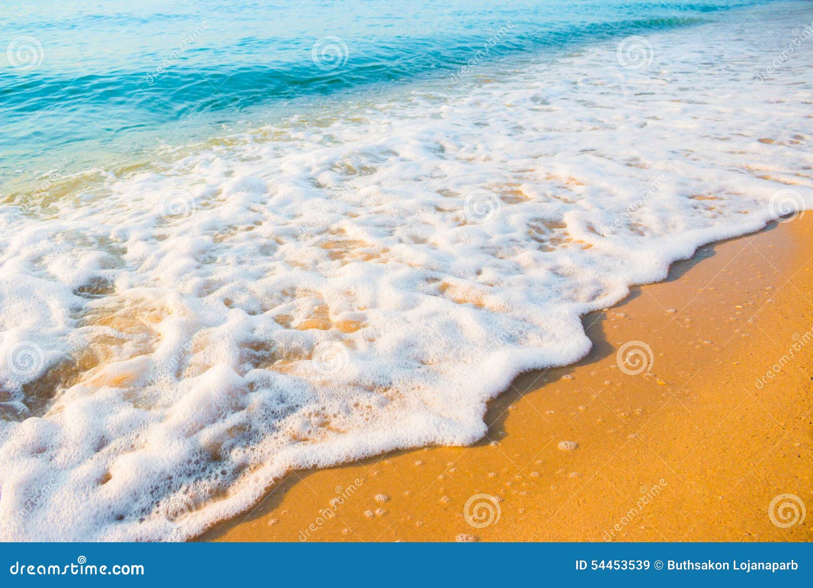 Soft Wave of the Sea on the Sandy Beach Stock Image - Image of tranquil ...