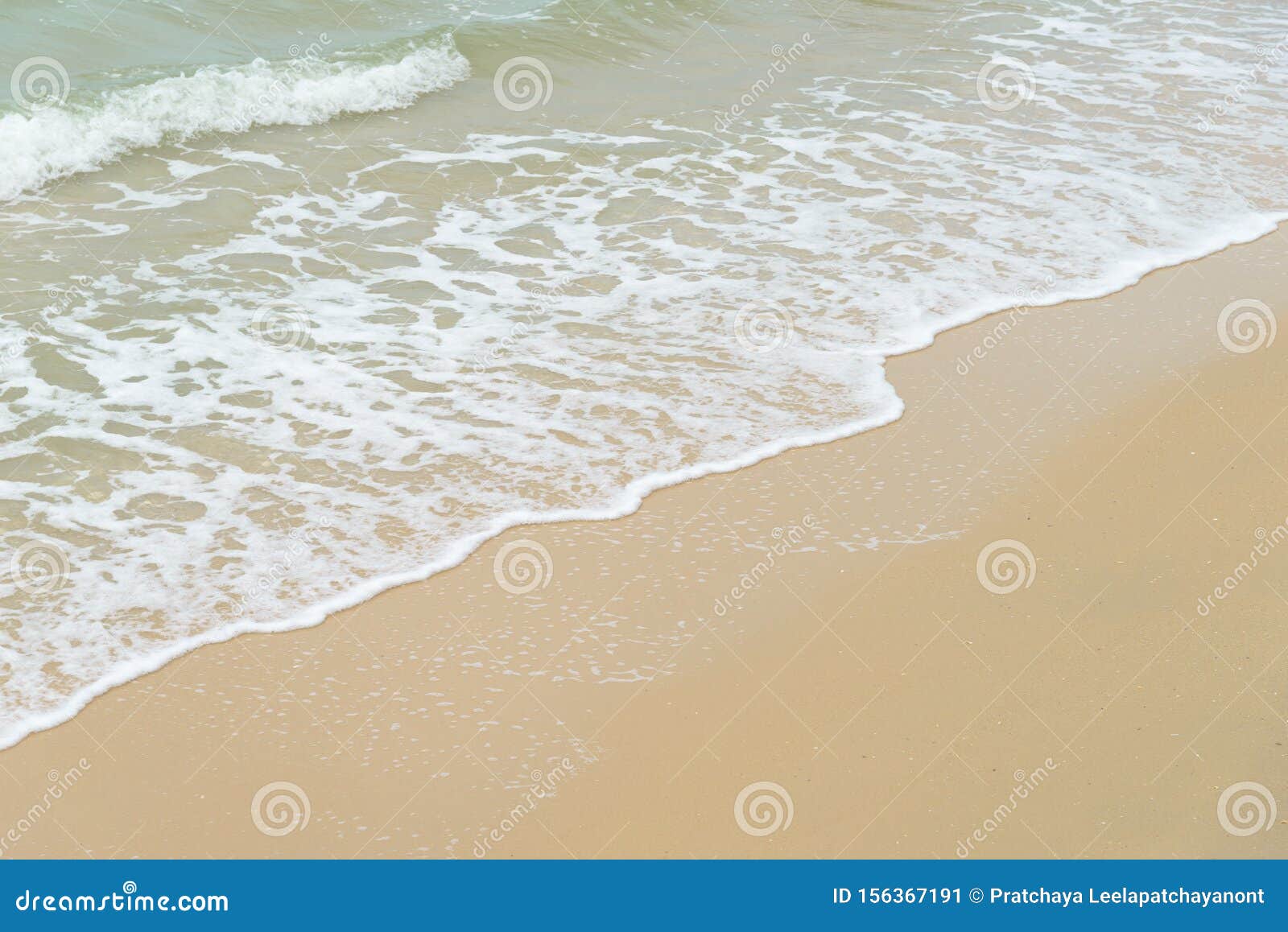 Soft Wave at the Sea on the Sandy Beach. Background Stock Image - Image ...