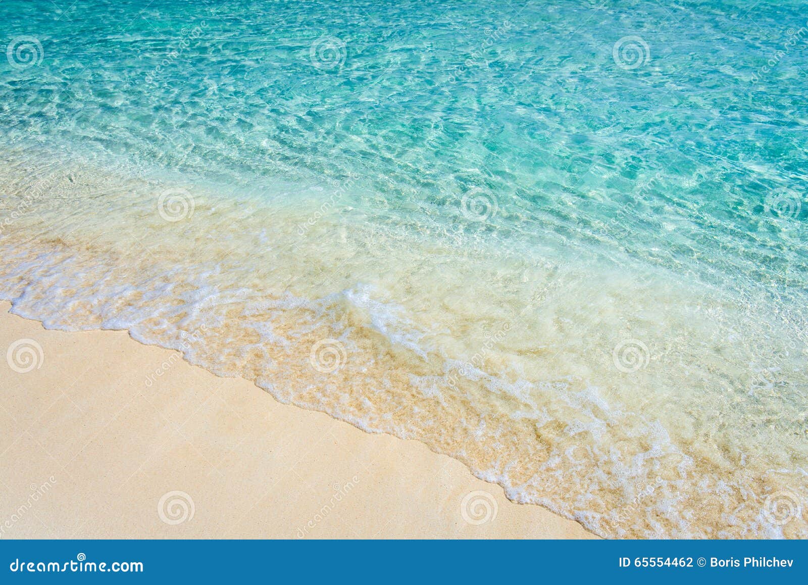 Soft Wave Of Blue Ocean On Sandy Beach. For Using Background. Selective ...
