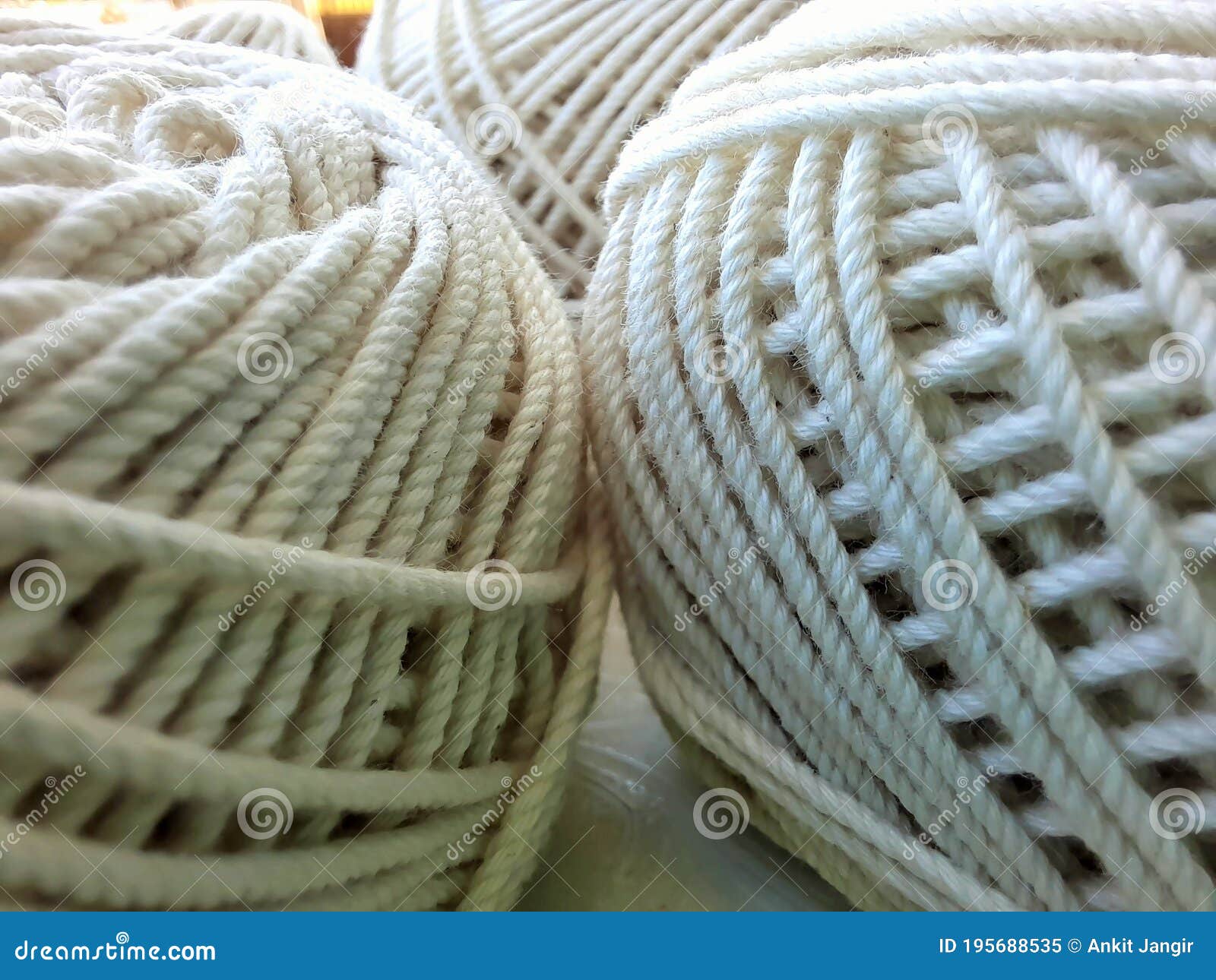 Soft White Cotton Thread Roll with Selective Focus Stock Image - Image ...