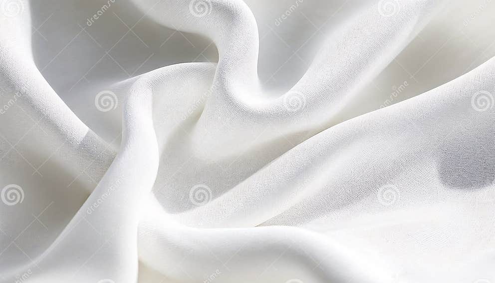 Soft White Fabric Draped Elegantly on a Surface Showcasing Smooth ...