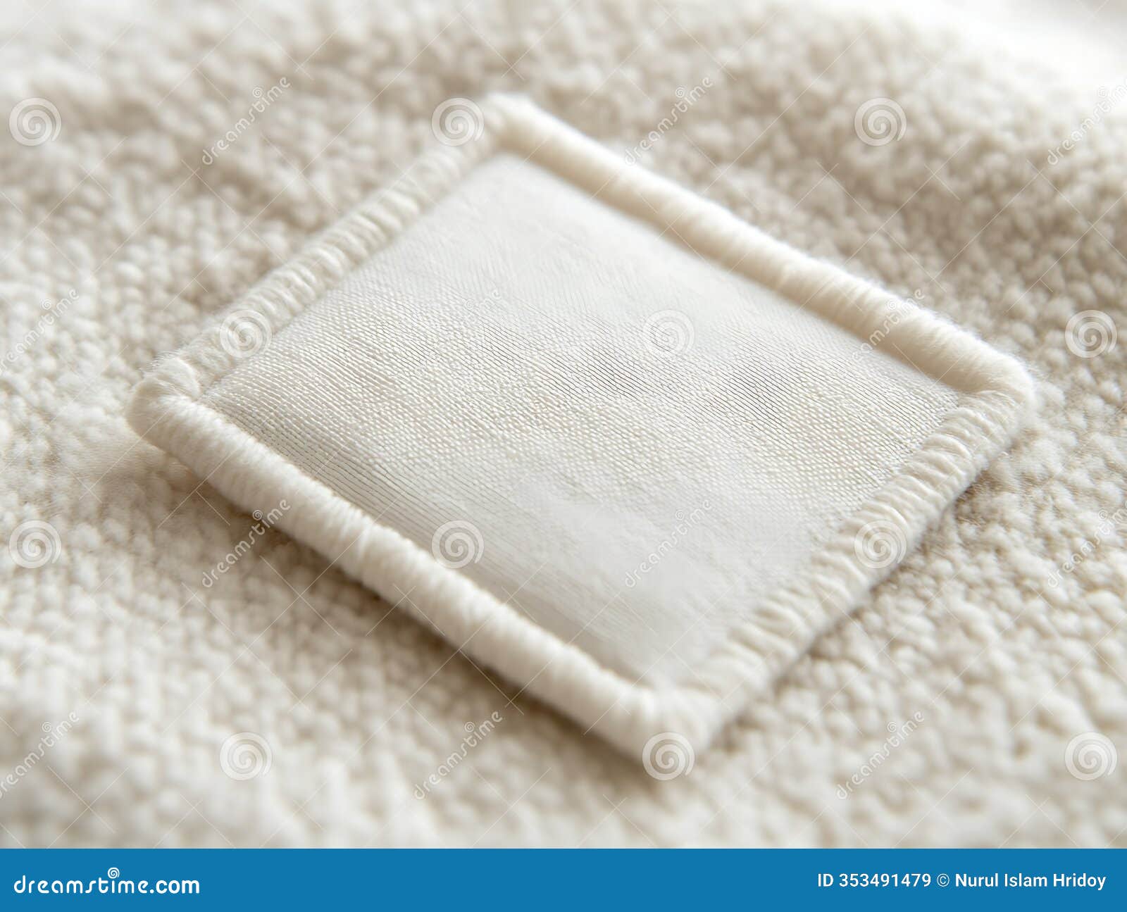 Soft White Fabric Texture with Stitched Label Design Stock Image ...