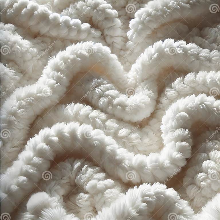 Soft White Fluffy Material Arranged in a Wavy Undulating Pattern ...