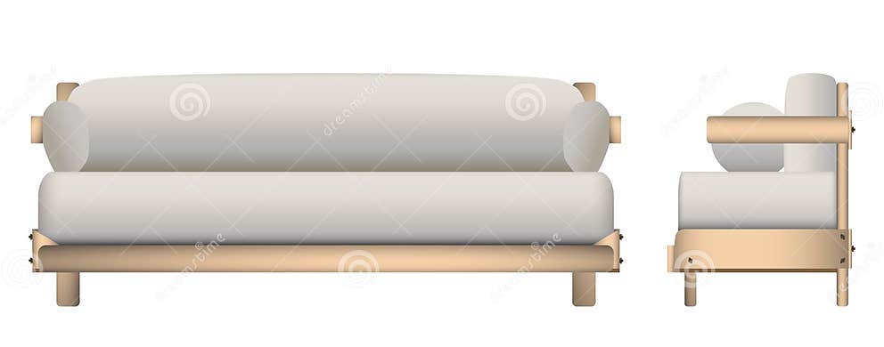 Soft White Sofa. Furniture for Interior Stock Vector - Illustration of ...