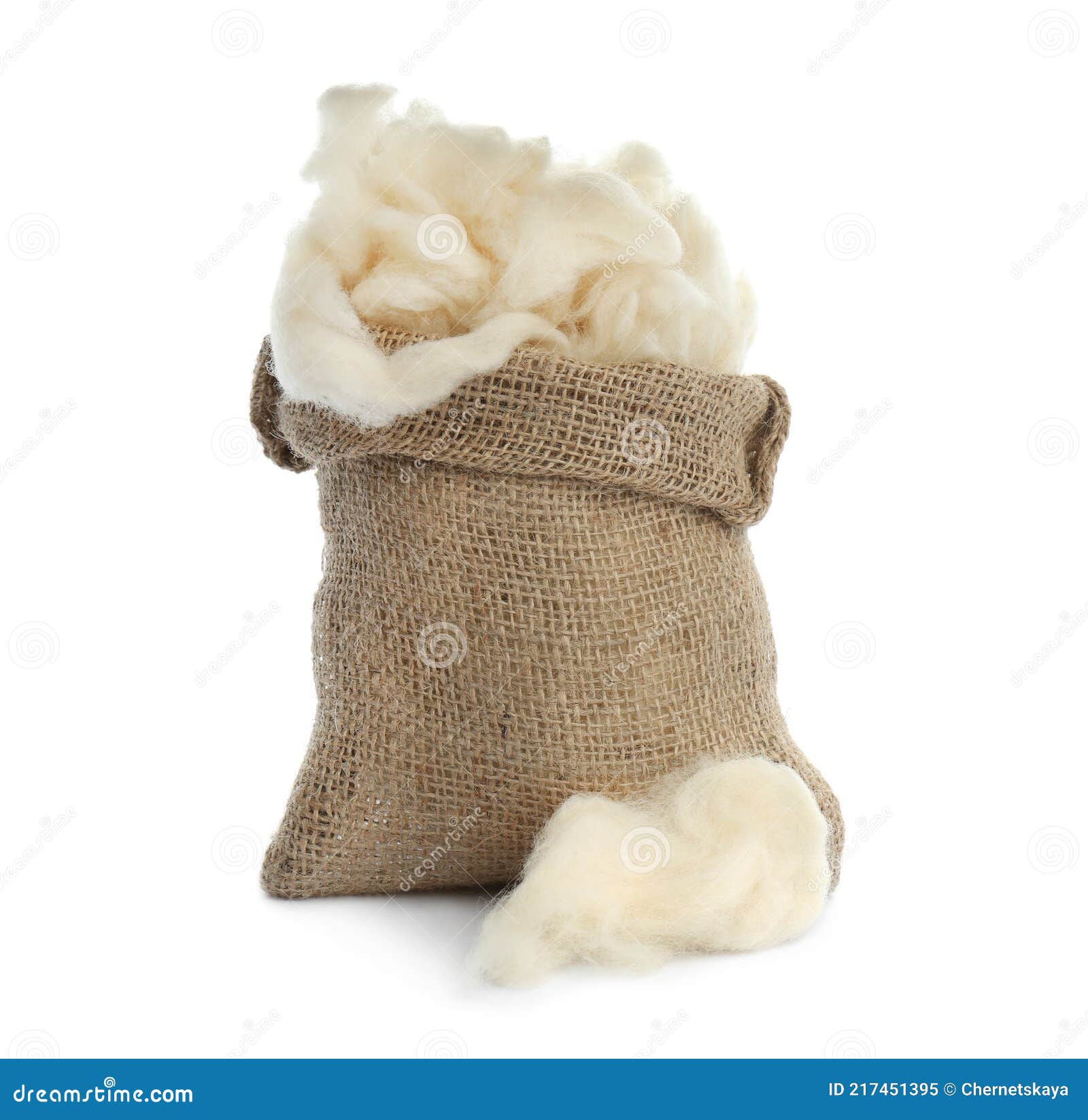 Soft Wool and Sack on White Background Stock Image - Image of handmade ...