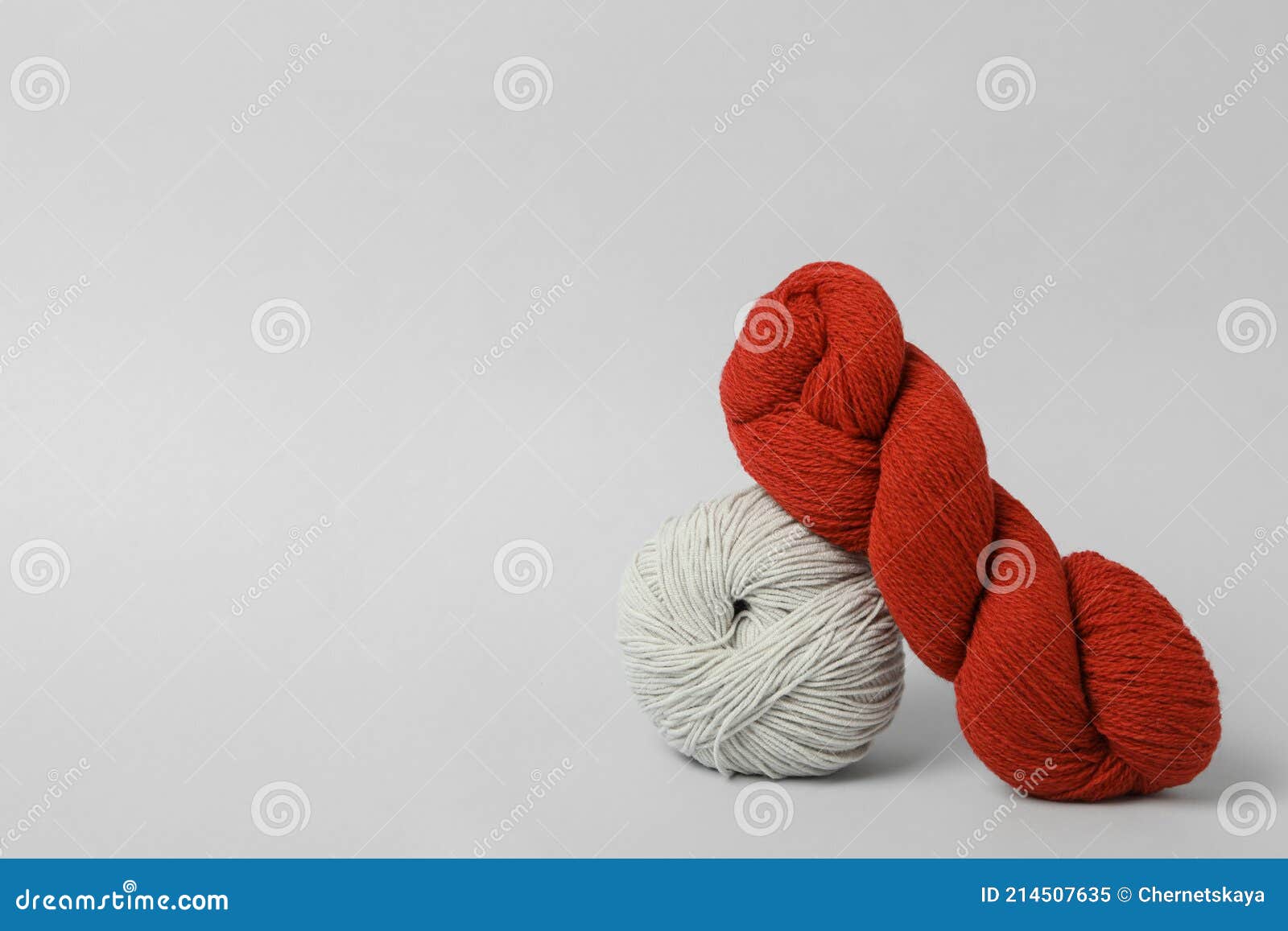Soft Woolen Yarns on White Background, Space for Text Stock Image ...