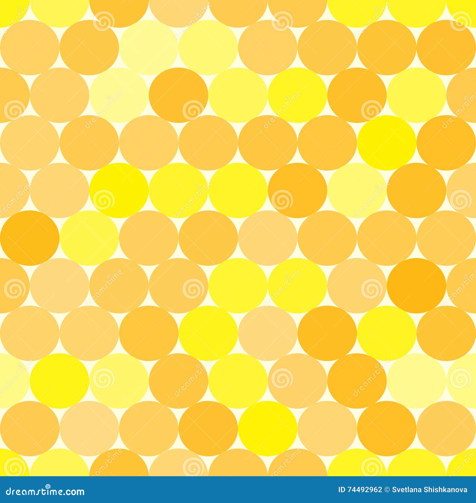 Soft Yellow and Orange Vector Seamless Pattern with Circles. Stock ...