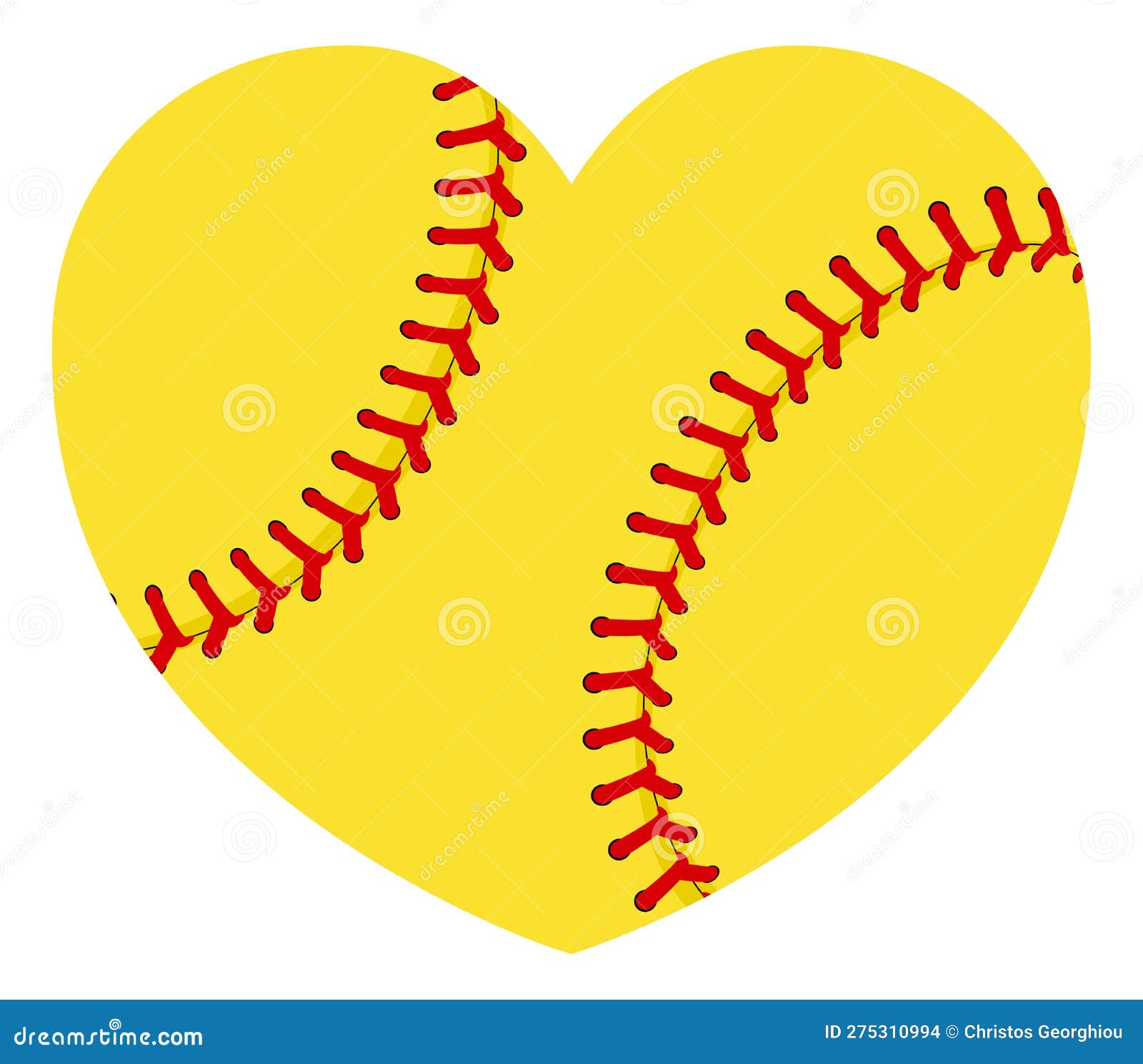 Softball Ball Heart Shape Concept Stock Vector - Illustration of vector ...