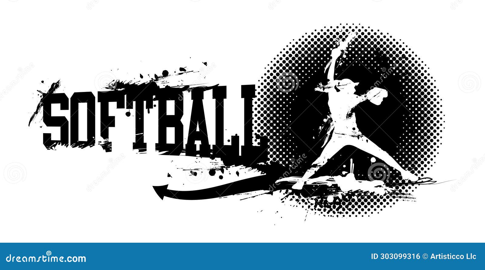 Softball Banner Vector Illustration Stock Vector - Illustration of ...