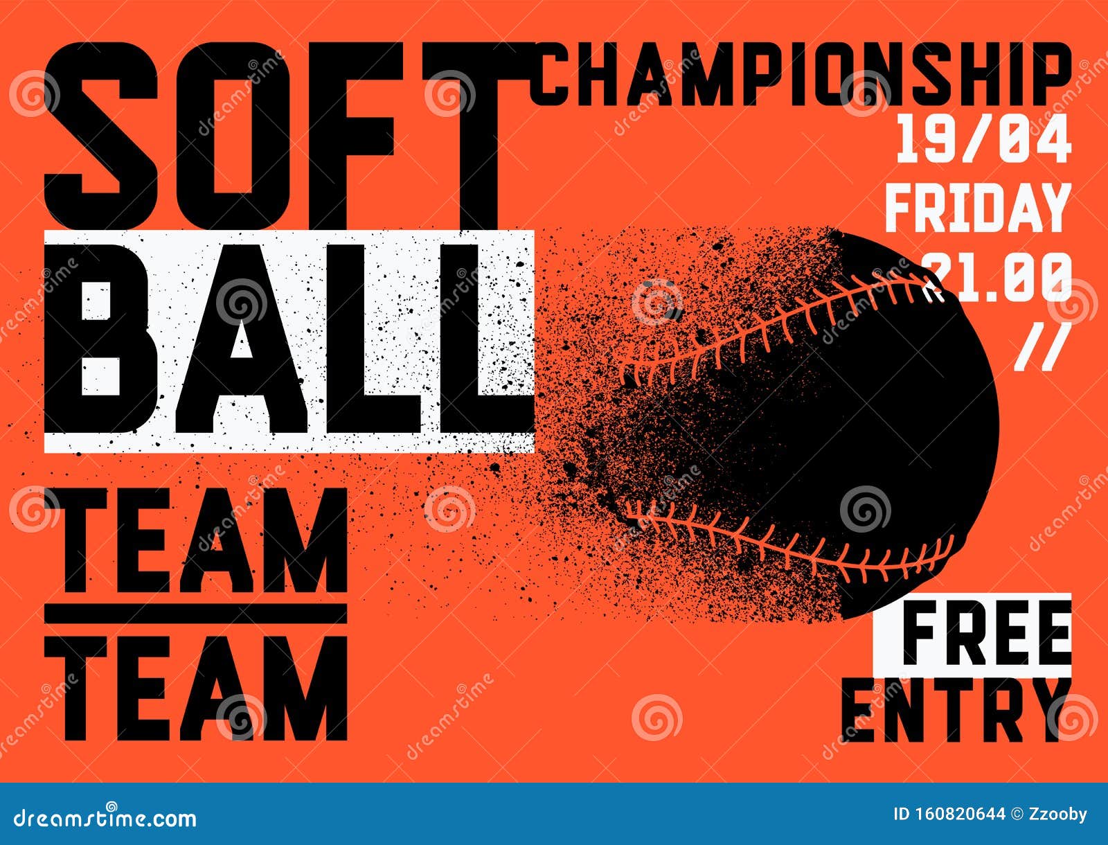 Softball Championship Typographical Style Poster. Vector Illustration ...