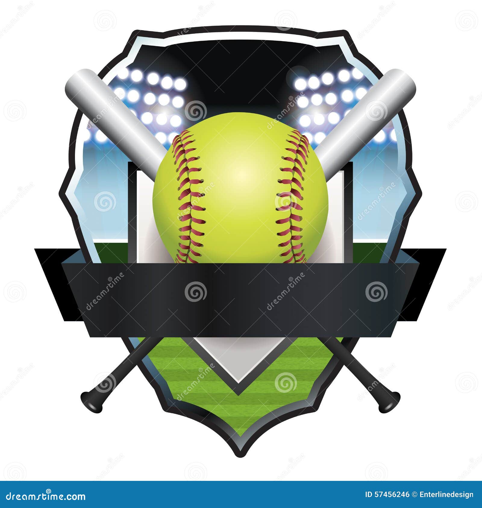 Softball Emblem Badge Illustration Stock Illustration - Illustration of ...