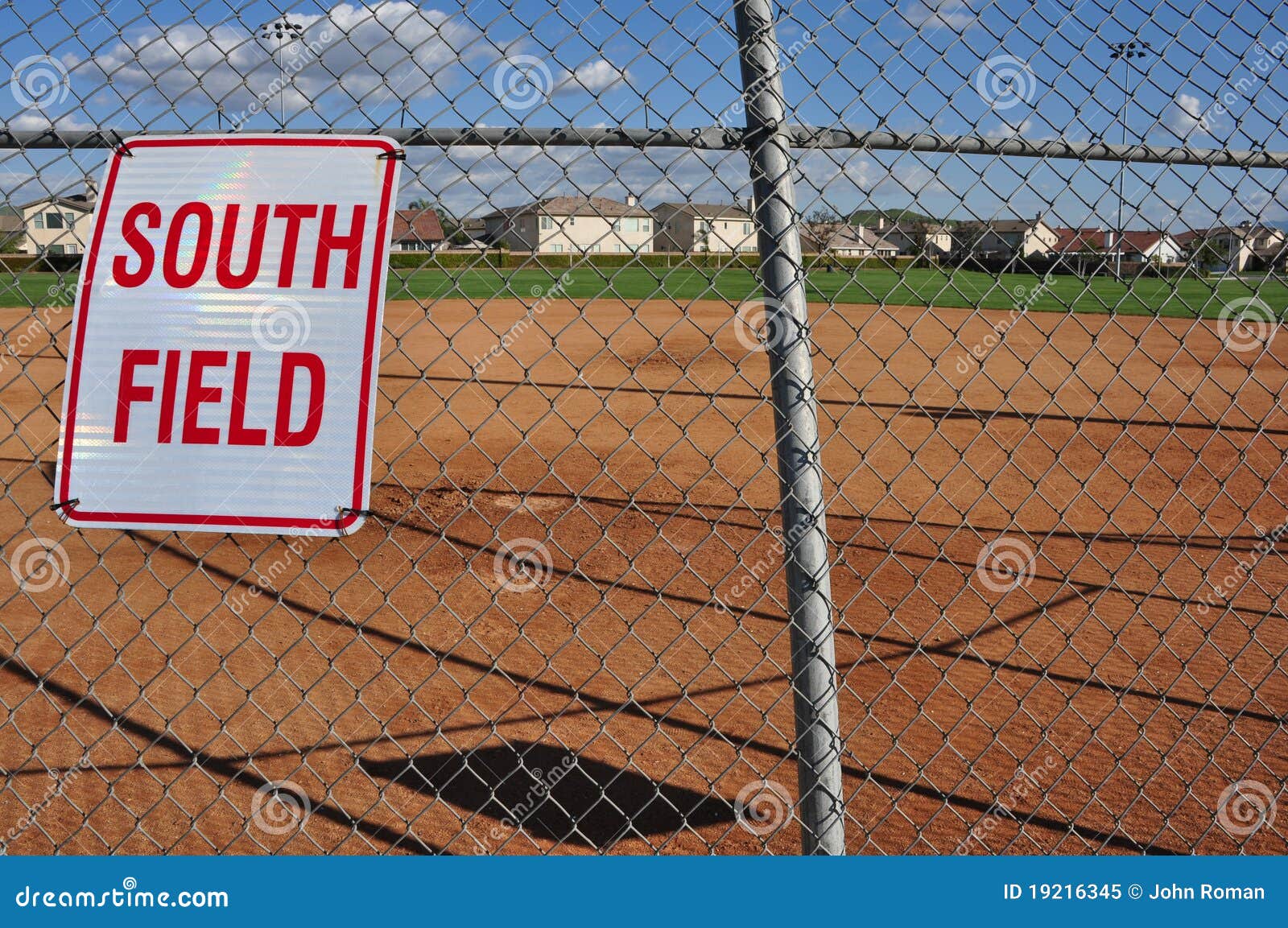 Softball field stock image. Image of plate, fence, game - 19216345