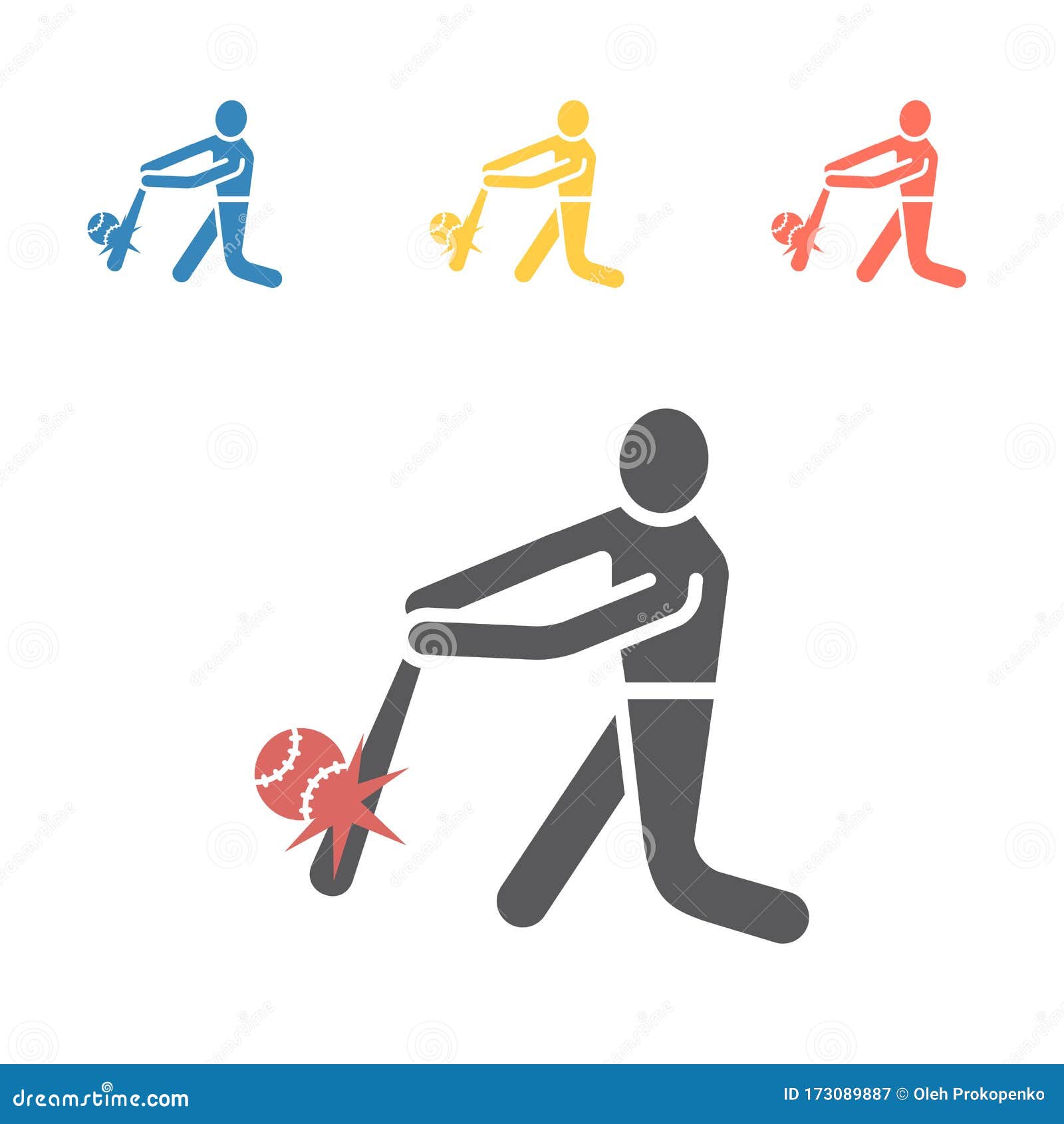 Softball Icon. Vector Sport Signs for Web Graphics Stock Vector ...