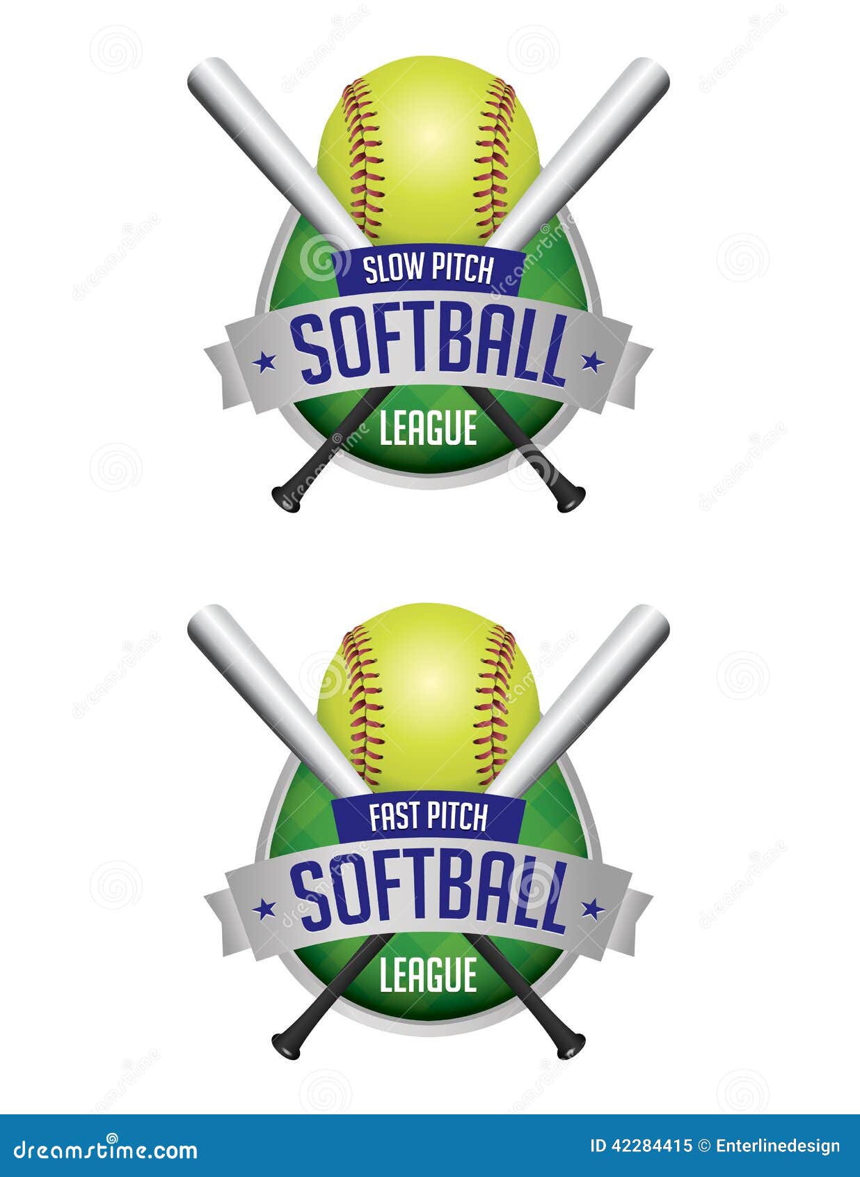 Softball League Emblems stock vector. Illustration of ball - 42284415