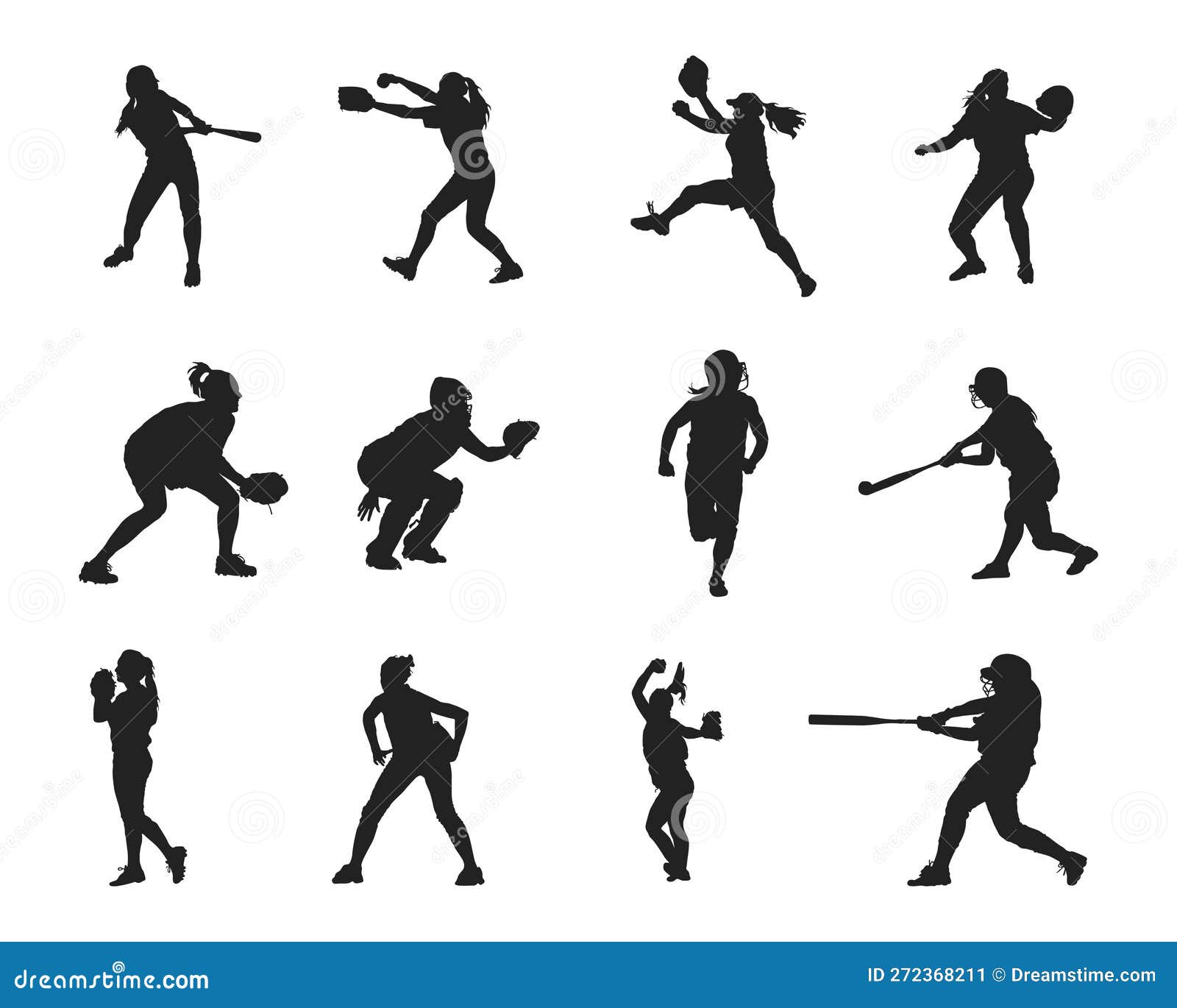 Softball Player Silhouettes, Softball Silhouettes, Softball Player ...