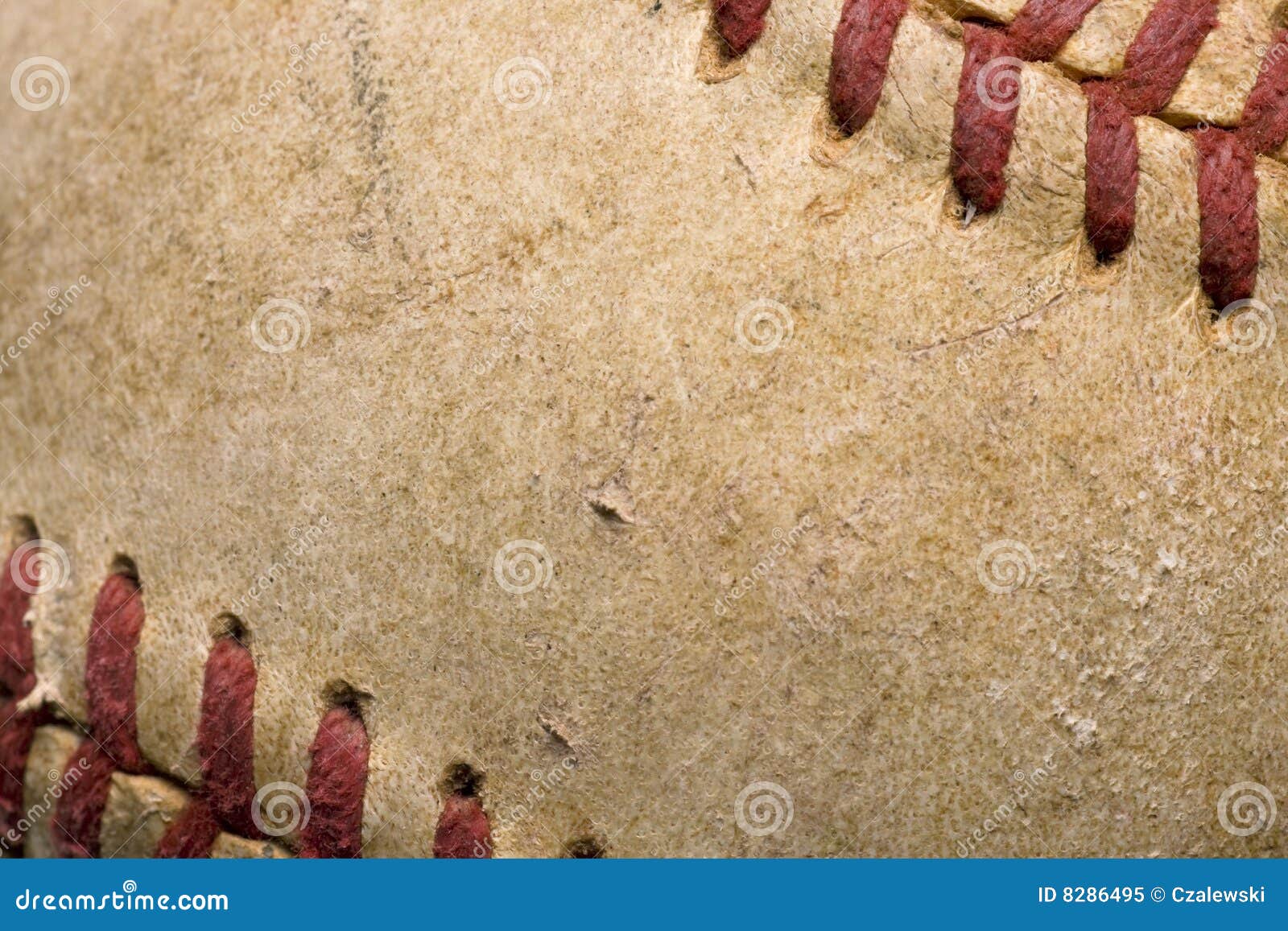 Softball with Red Stitching Stock Image - Image of used, worn: 8286495