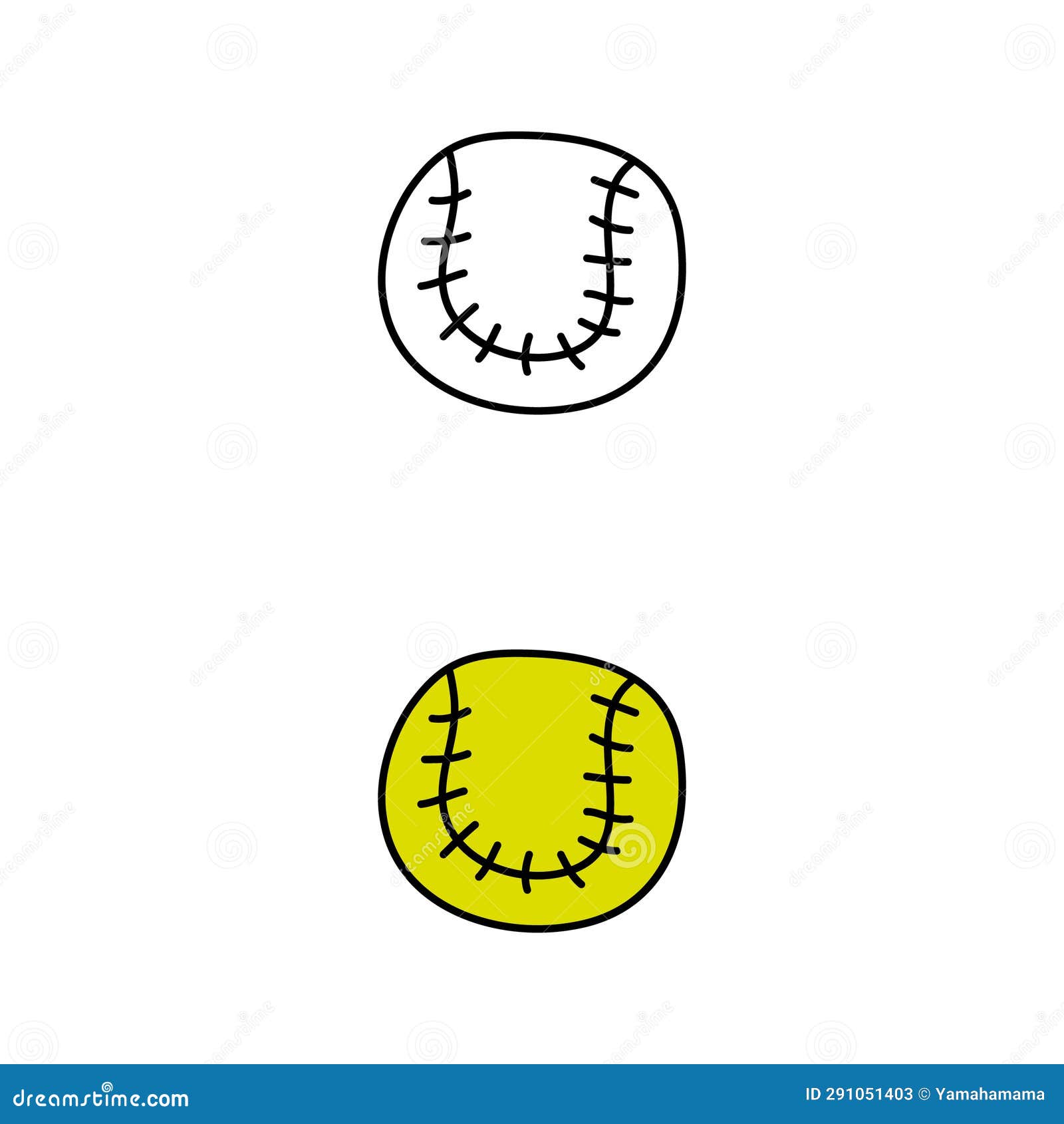 Softball 3 stock vector. Illustration of outline, softball - 291051403