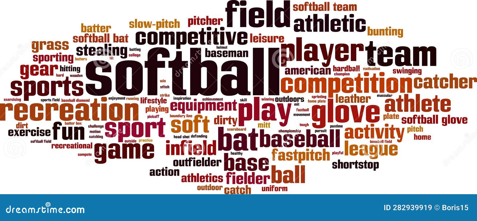 Softball word cloud stock vector. Illustration of stealing - 282939919