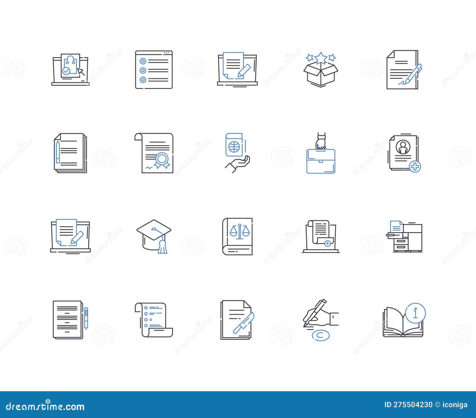 Softcopy Line Icons Collection. Digital, Electronic, File, Document ...