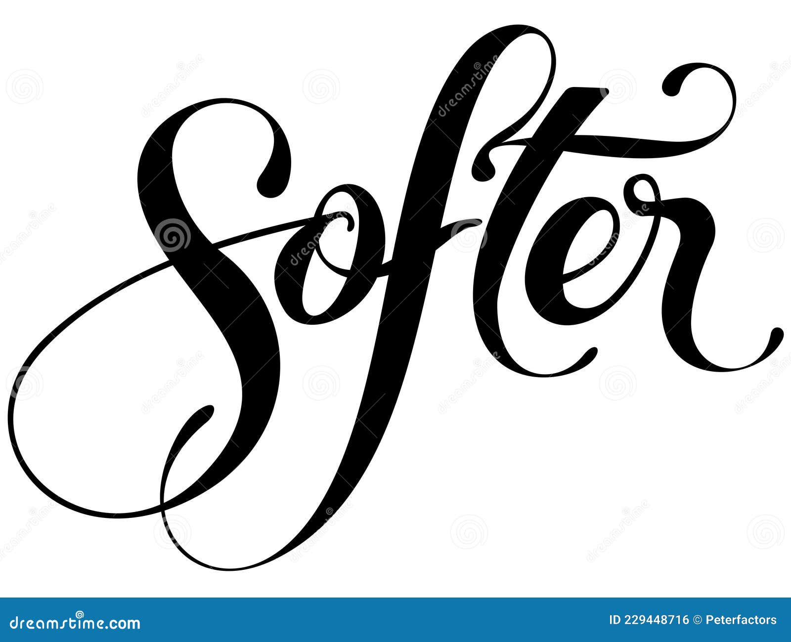 Softer - Custom Calligraphy Text Stock Vector - Illustration of ...