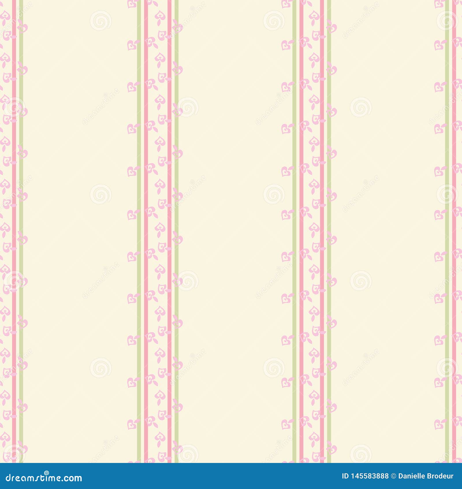 Columns of Pink Flowers on Cream Background Stock Vector - Illustration ...