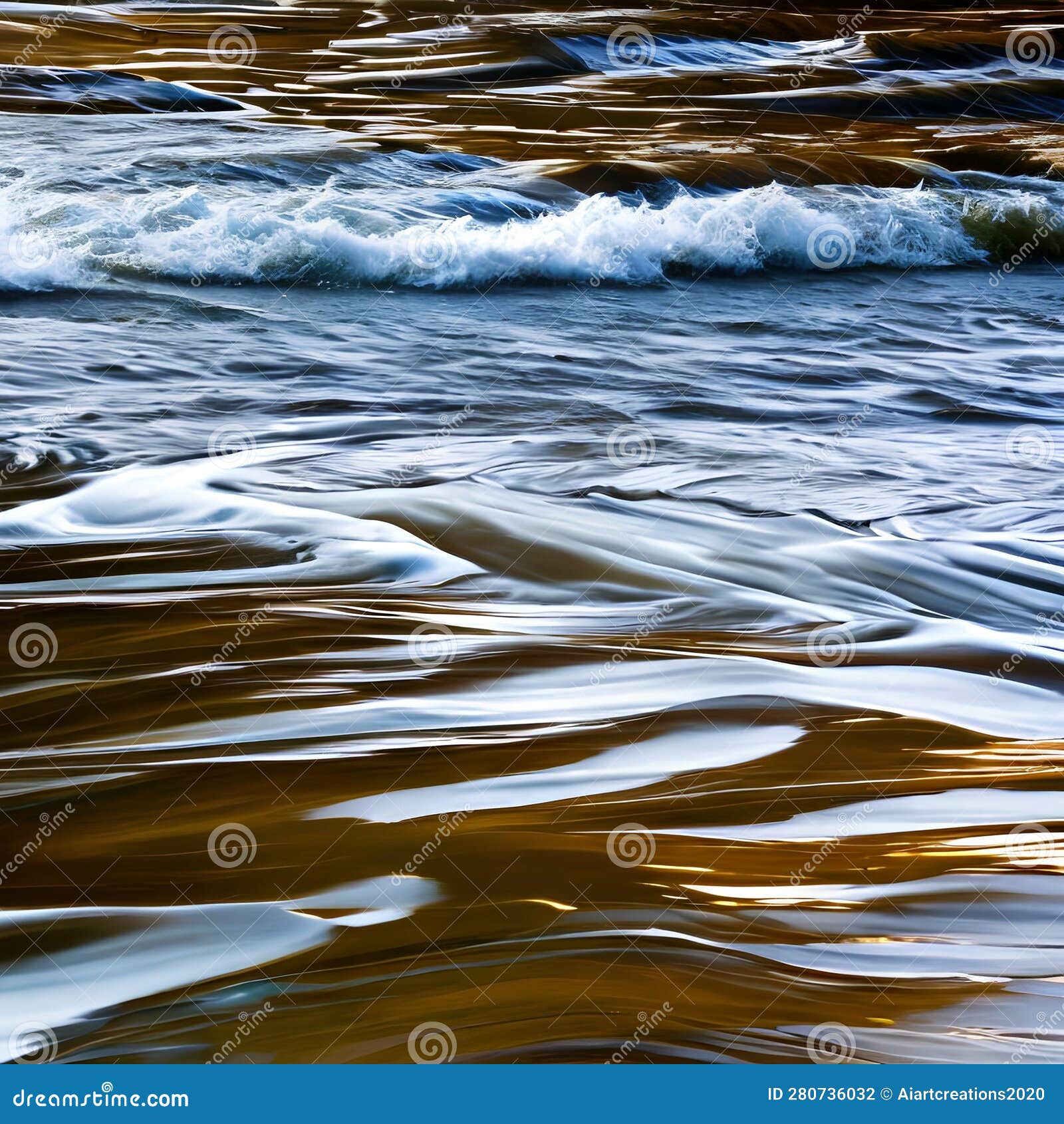 A Softly Blurred Image of Flowing Water in a River, Capturing the ...