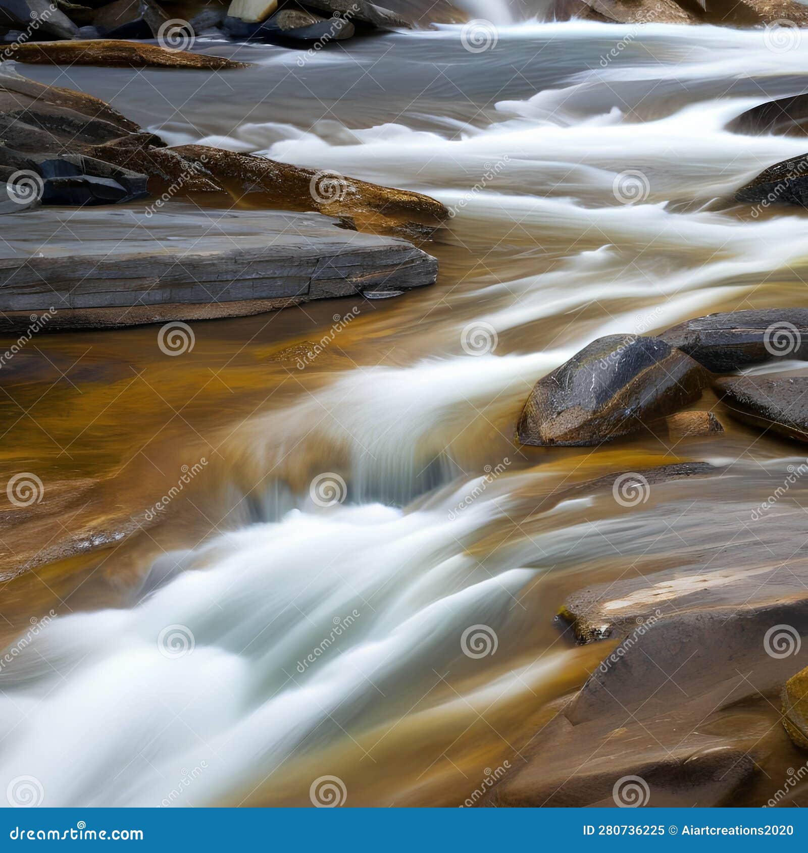 A Softly Blurred Image of Flowing Water in a River, Capturing the ...