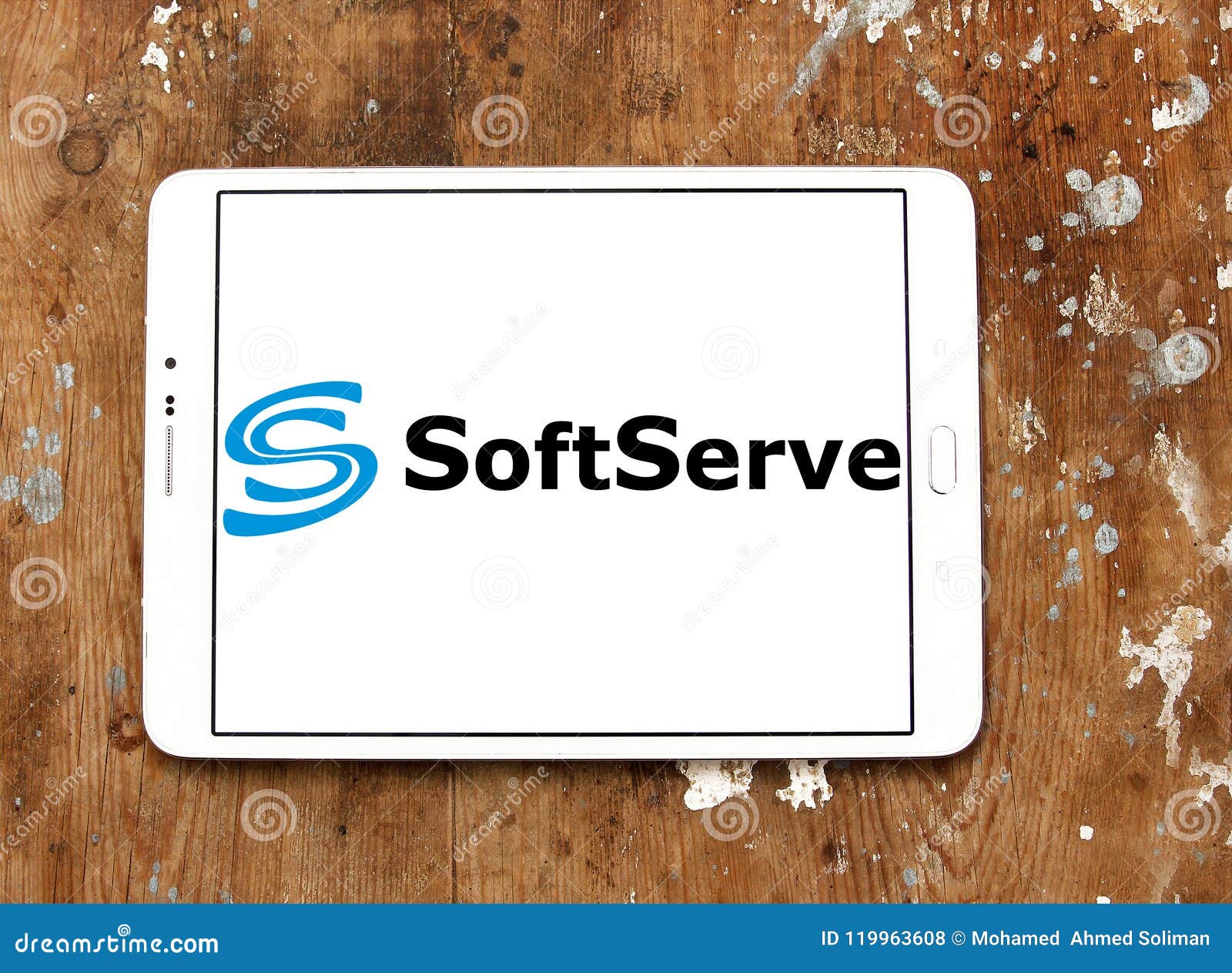 SoftServe company logo editorial stock photo. Image of cloud - 119963608