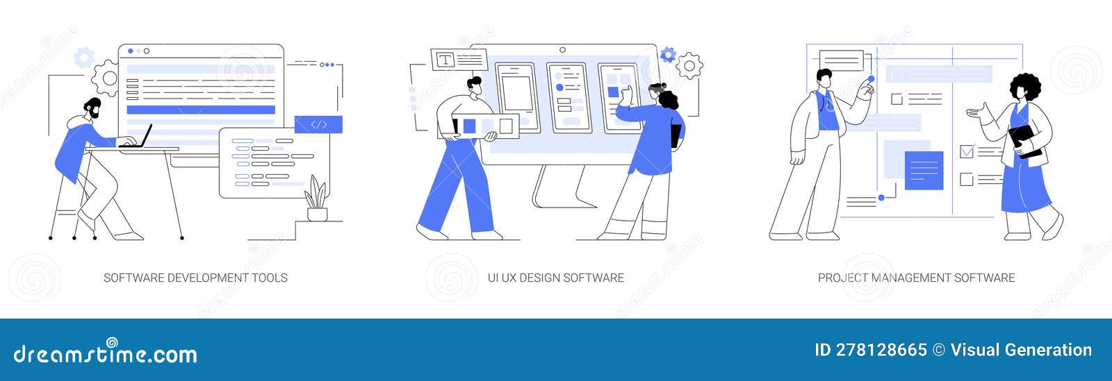It Software Abstract Concept Vector Illustrations Stock Illustration