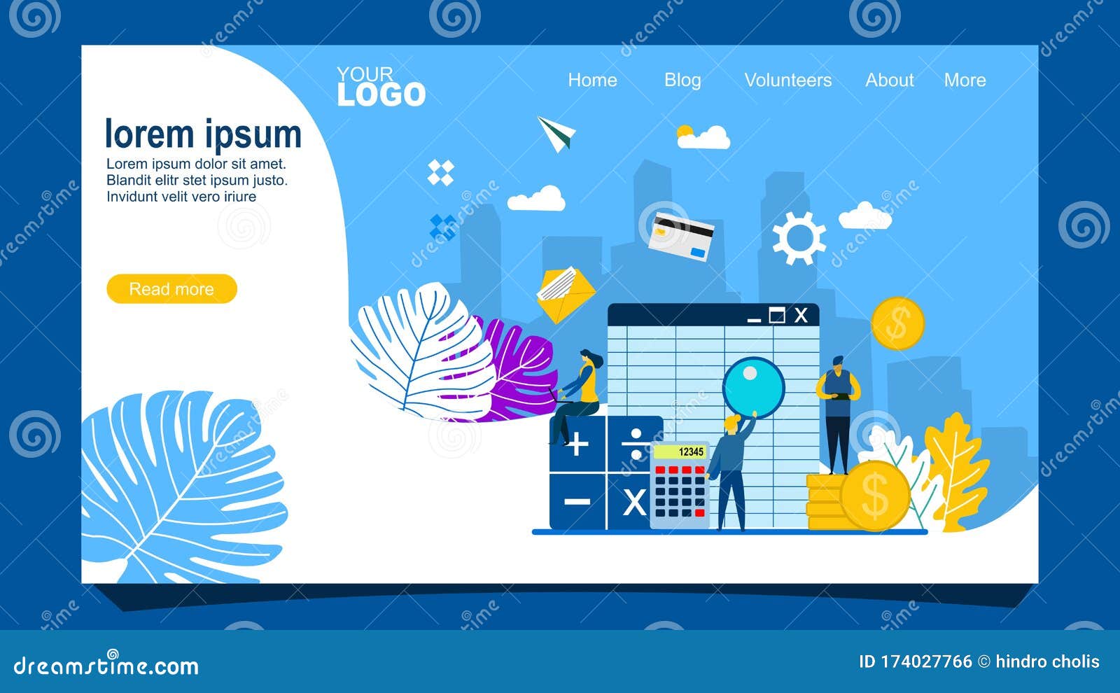 Software for Accounting with Sheet,calculator and Coins Stock Vector ...