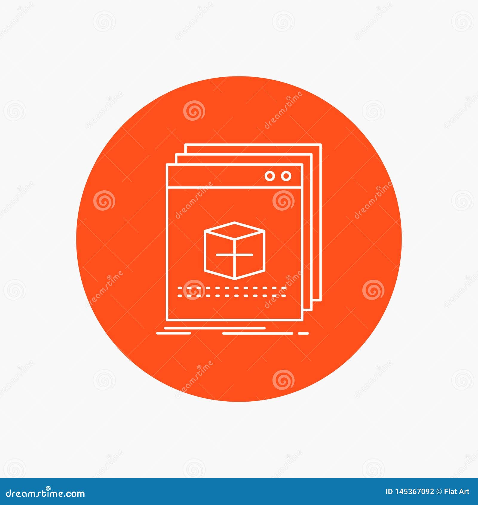 Software App Application File Program White Line Icon In Circle 8389