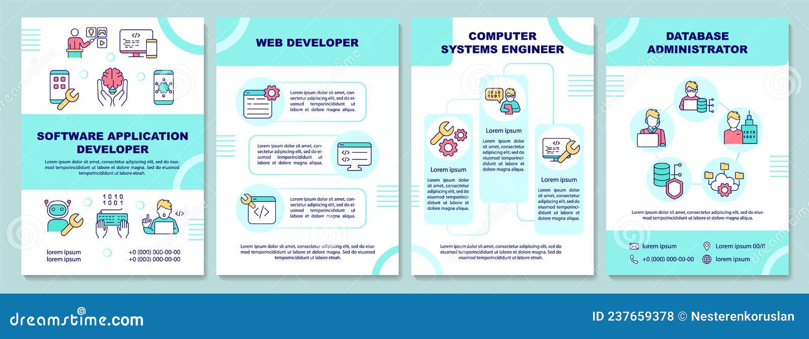 Software Application Developer Brochure Template Stock Vector - Illustration of developer ...