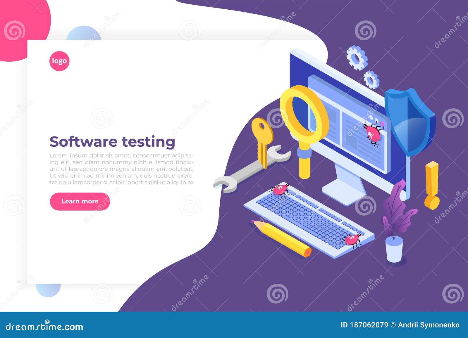 Software Or Application Testing Isometric Vector Concept Debugging Development Process Stock