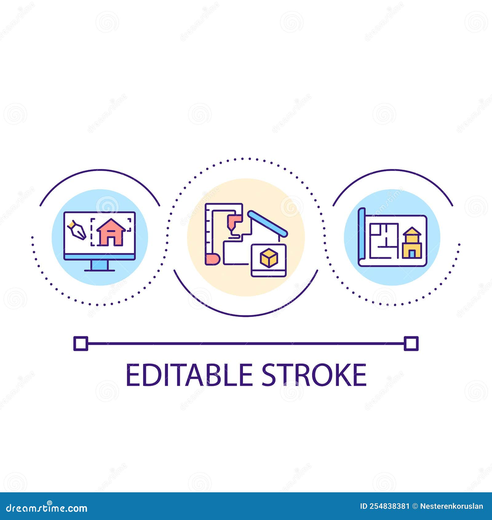 Software for Architectural Projects Loop Concept Icon Stock Vector ...