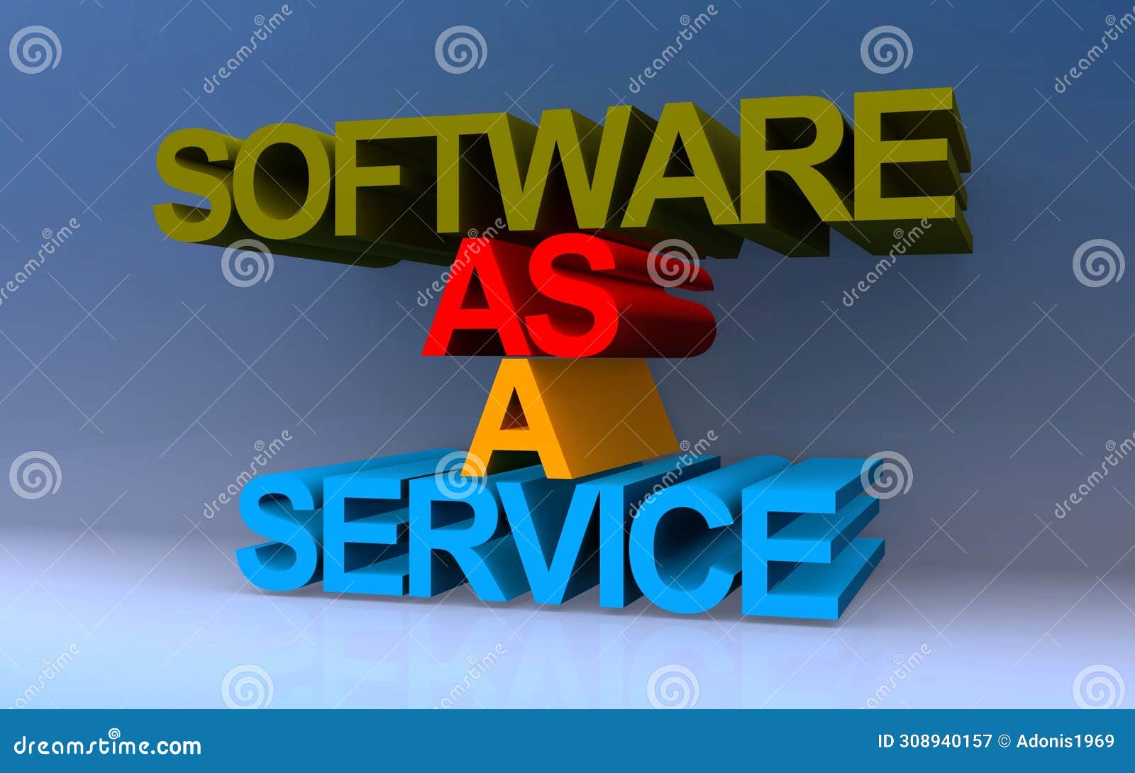 Software As a Service on Blue Stock Illustration - Illustration of cost ...