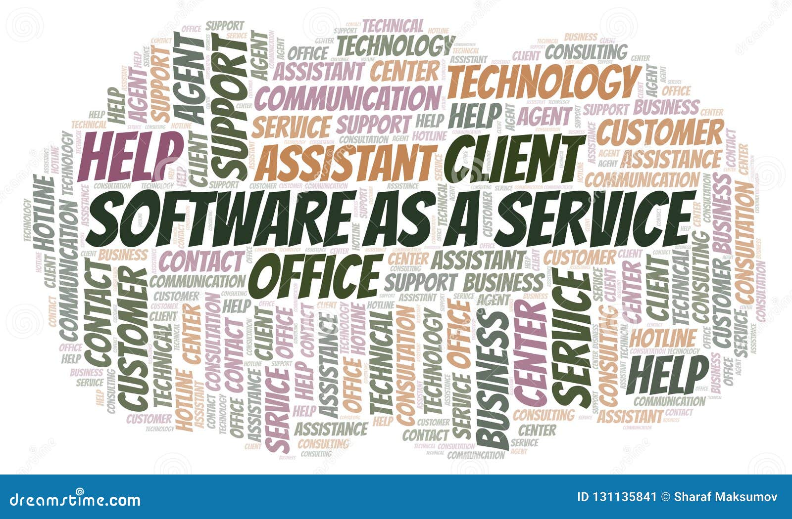 Software As a Service Word Cloud. Stock Illustration - Illustration of ...