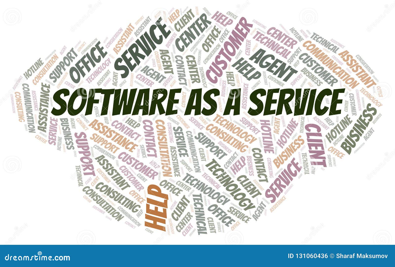 Software As a Service Word Cloud. Stock Illustration - Illustration of ...