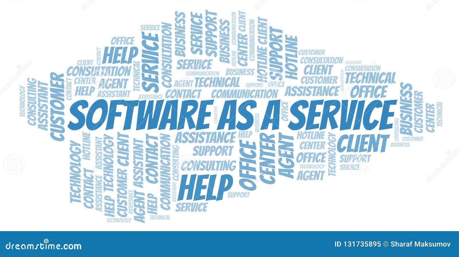 Software As a Service Word Cloud. Wordcloud Made with Text only Stock Illustration ...