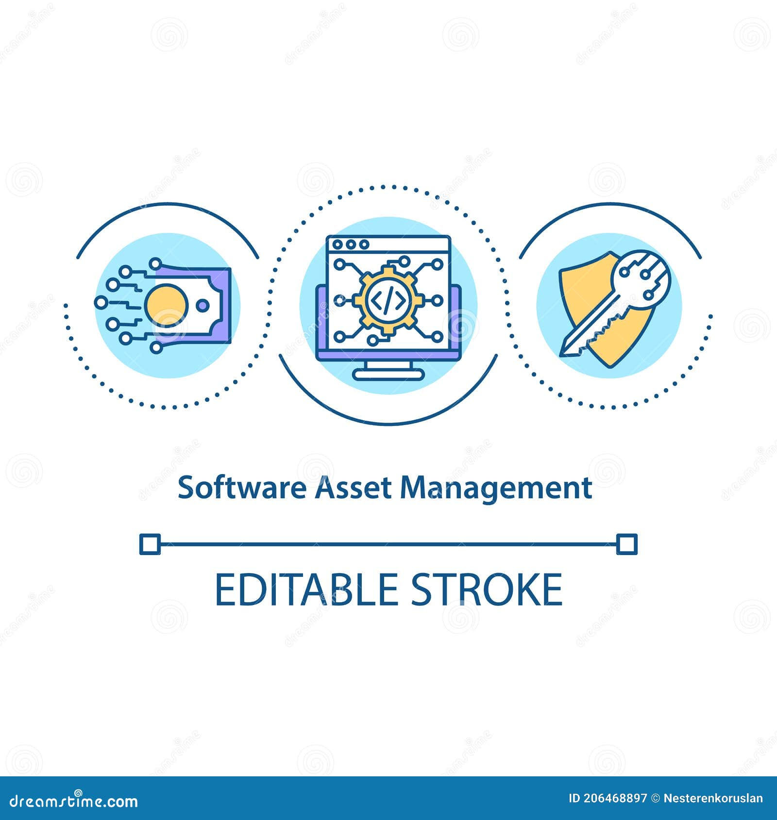 Software Asset Management Concept Icon Stock Vector - Illustration of ...