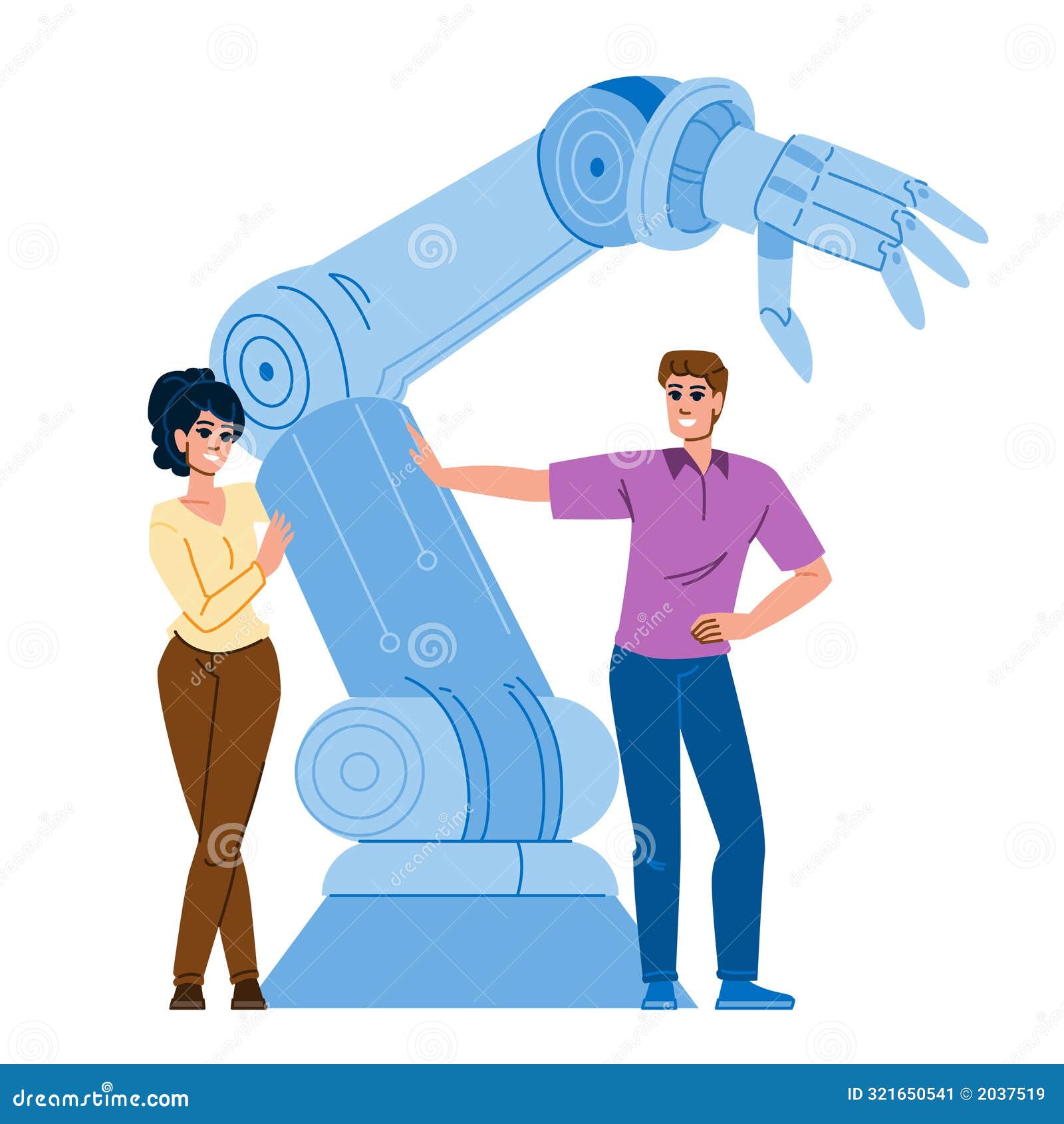 HCI, Automation, Business, Cyborg, Cooperation Concept. Hand Drawn ...