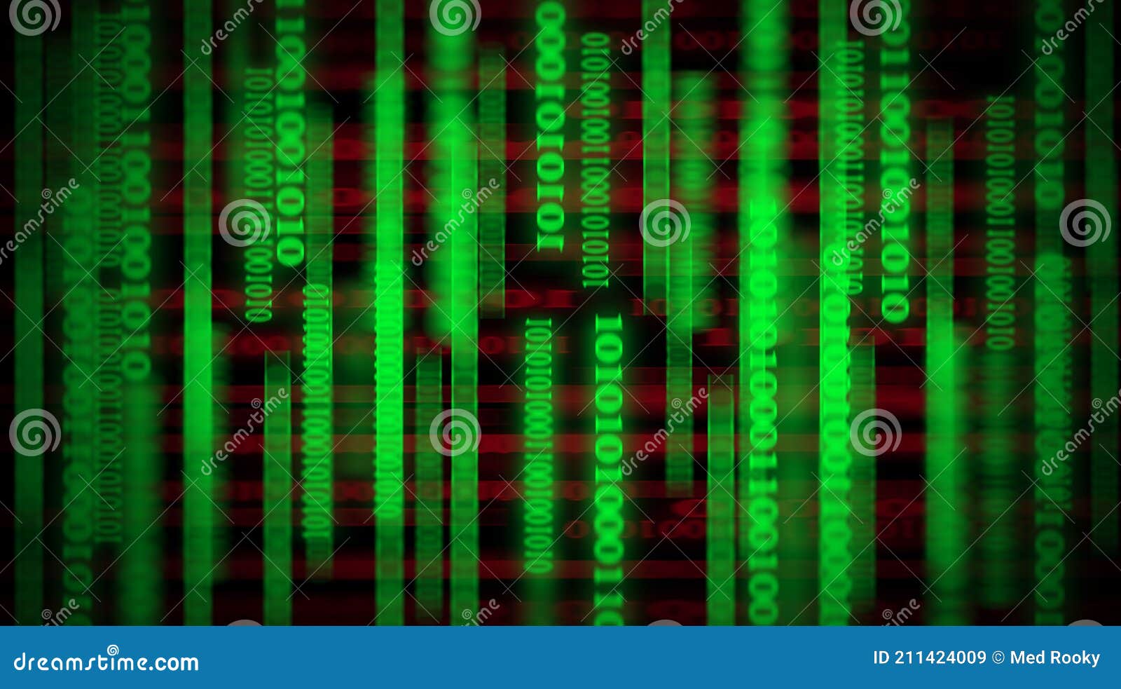Software Background Numbers 1 and 0. Green Binary Digital Code ...